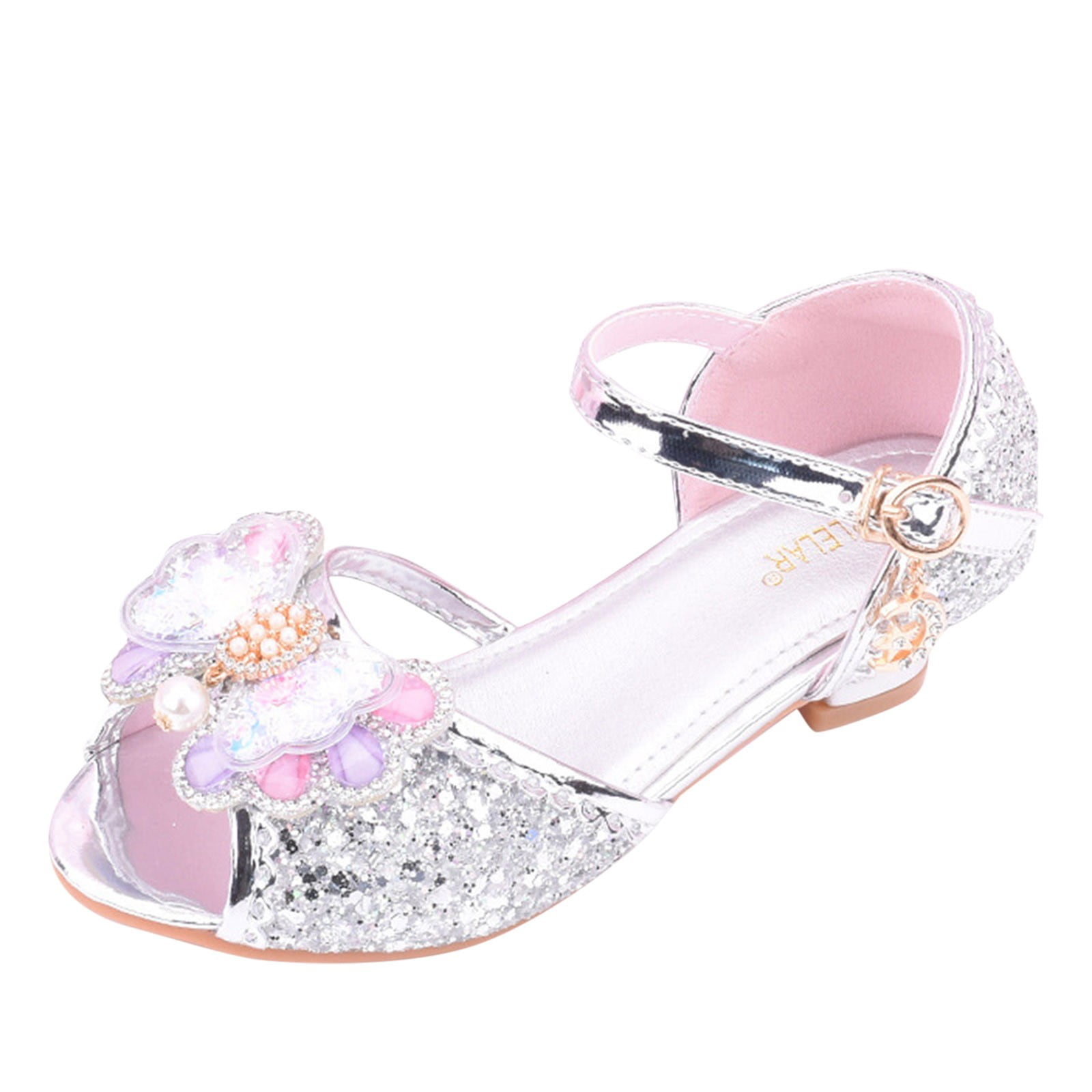 Celivon Kids Shoes With Shiny Sandals Shoes Bow High Heels Show Shoes ...