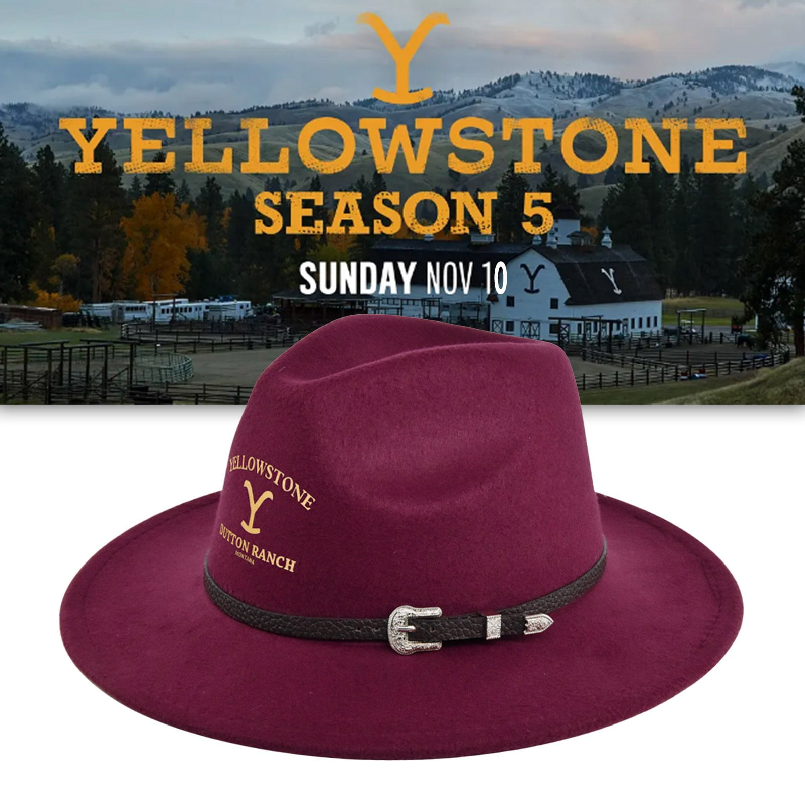 Celivon Mens Yellowstone Western Cowboy Hat Summer Sunscreen Casual ...