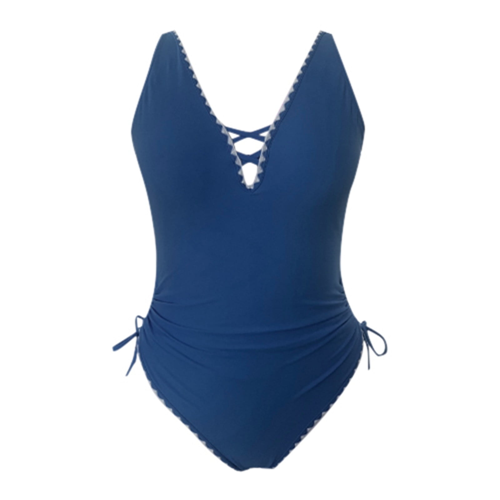 Celivon One Piece Swimsuit For Women Solid Color With Edge Embroidery ...