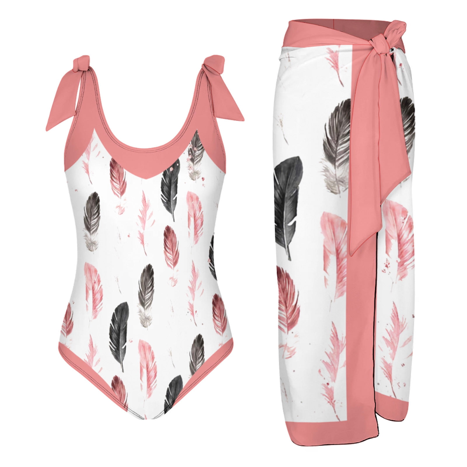 Celivon One Piece Swimsuit For Women Vintage Colorblock Abstract Floral ...