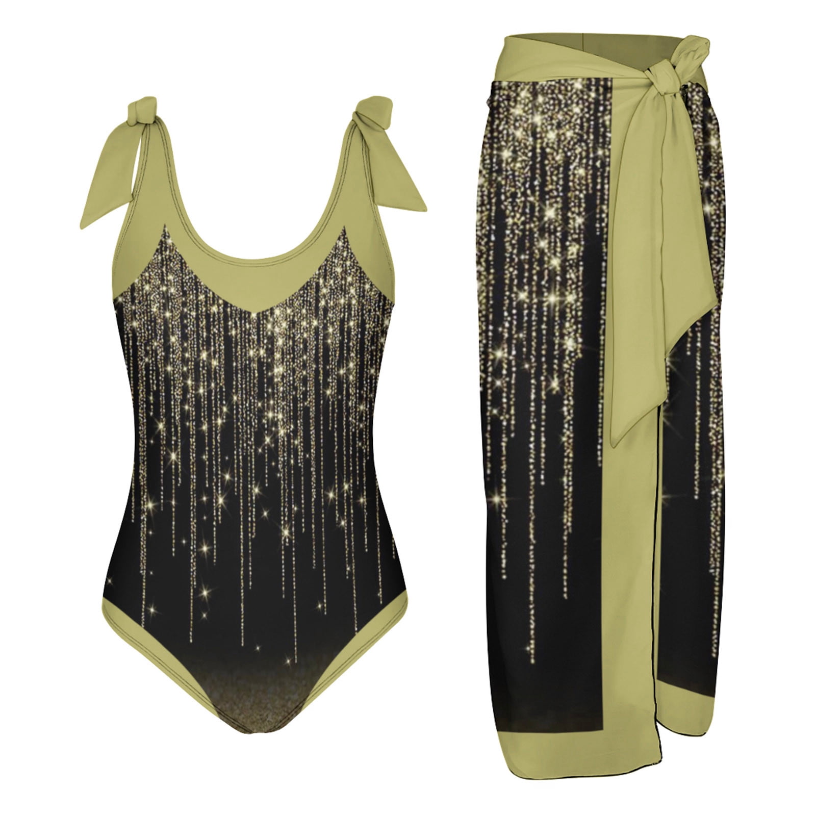 Celivon One Piece Swimsuit For Women Vintage Colorblock Abstract Floral ...