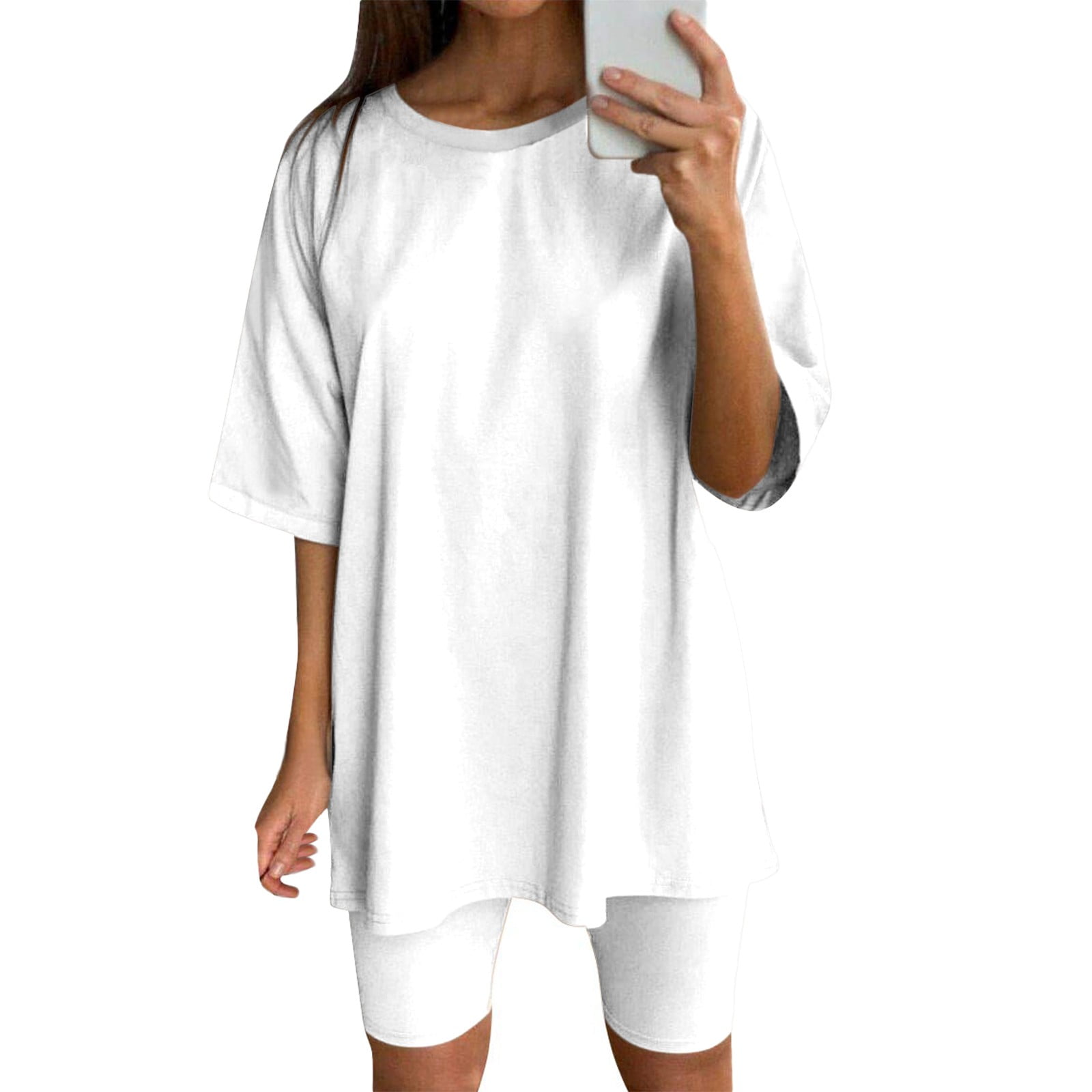 Celivon Plus Size Workout Sets For Women 2 Piece Short Sleeve Tops ...