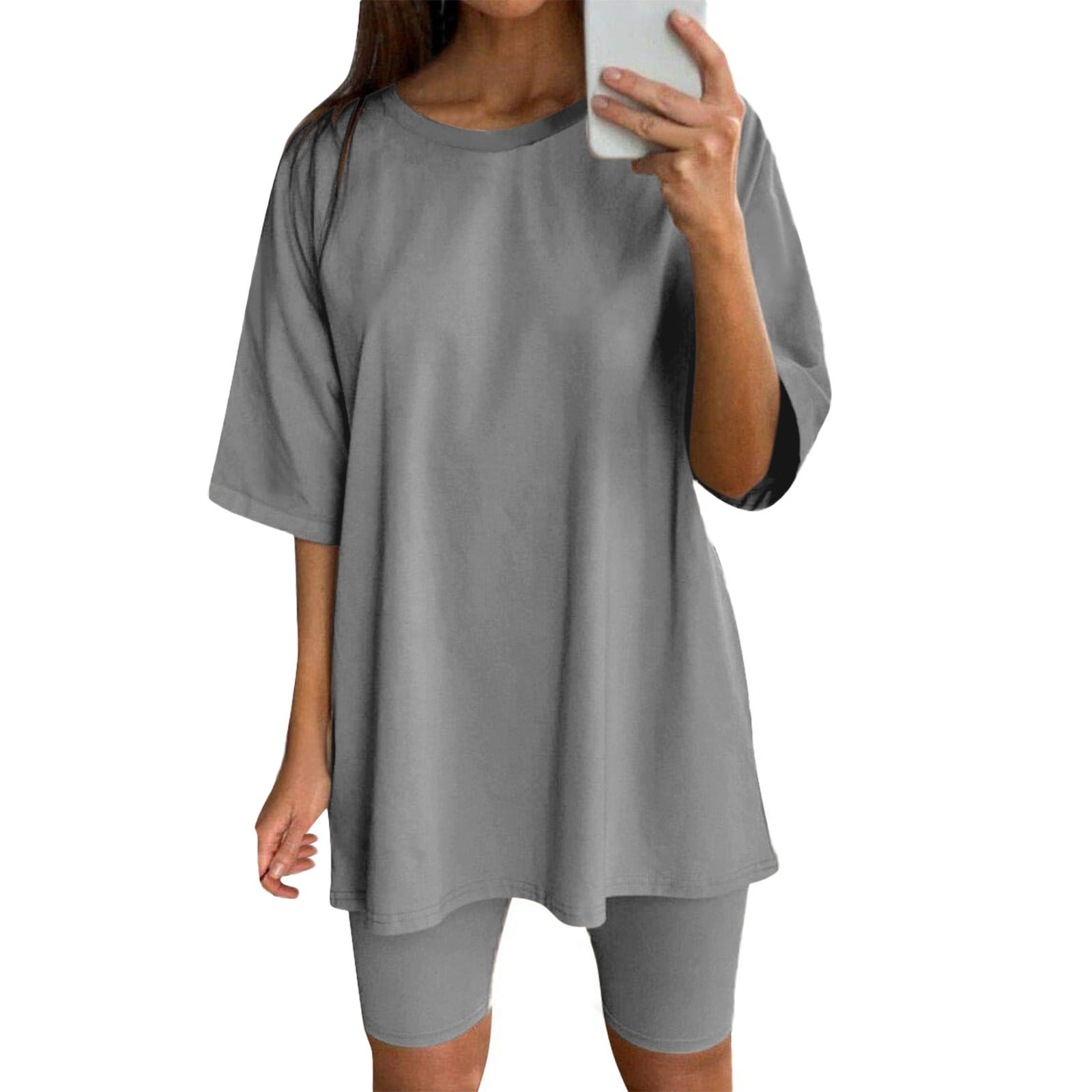 Celivon Plus Size Workout Sets For Women 2 Piece Short Sleeve Tops ...