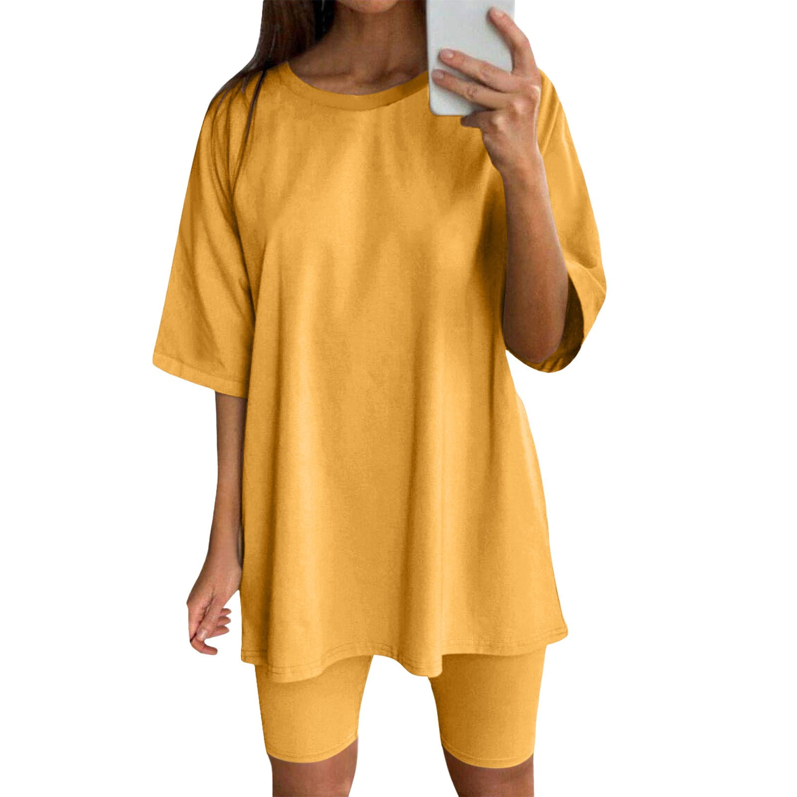 Celivon Plus Size Workout Sets For Women 2 Piece Short Sleeve Tops ...