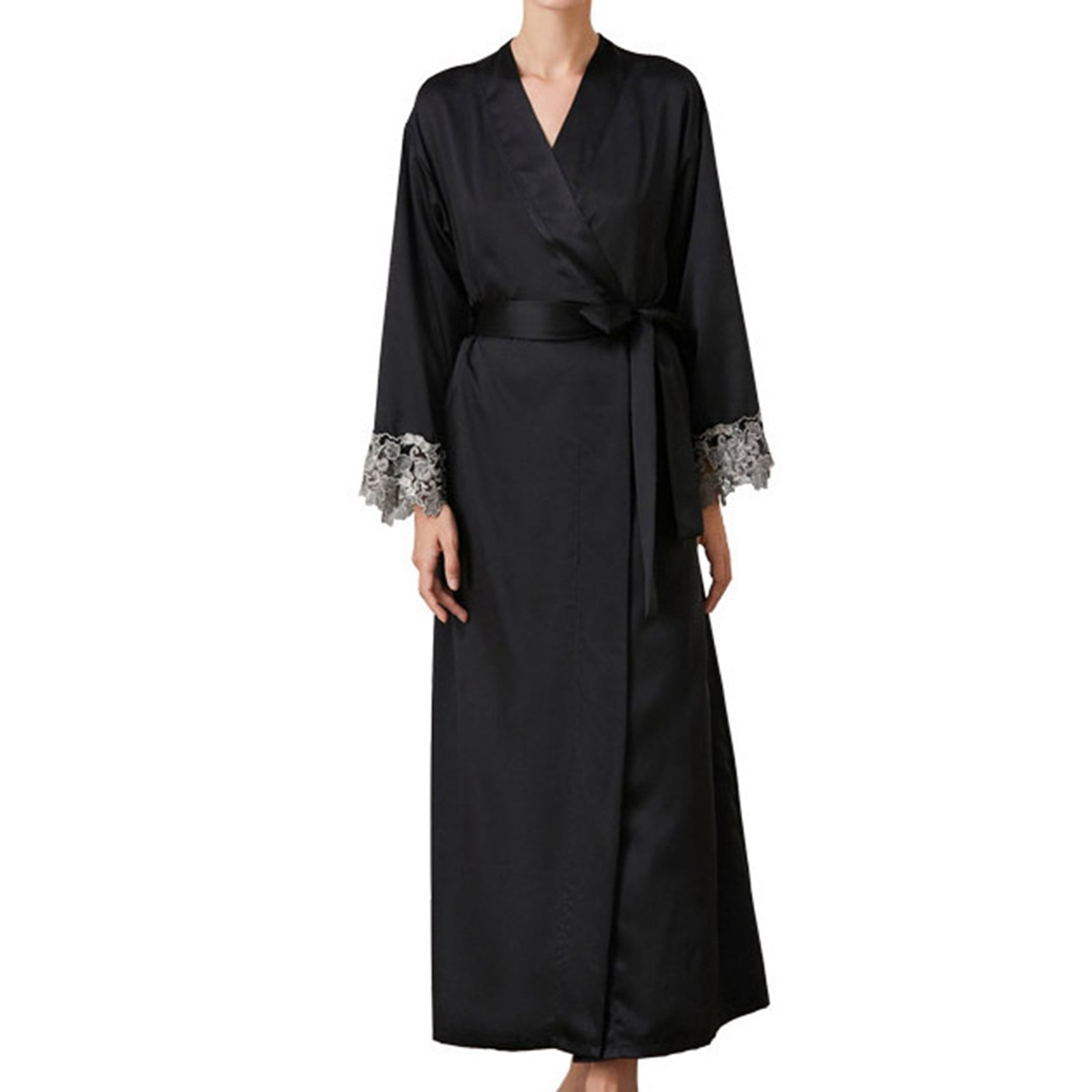 Celivon Silk Robes For Women Spring Summer Long Pajamas Smooth Long ...
