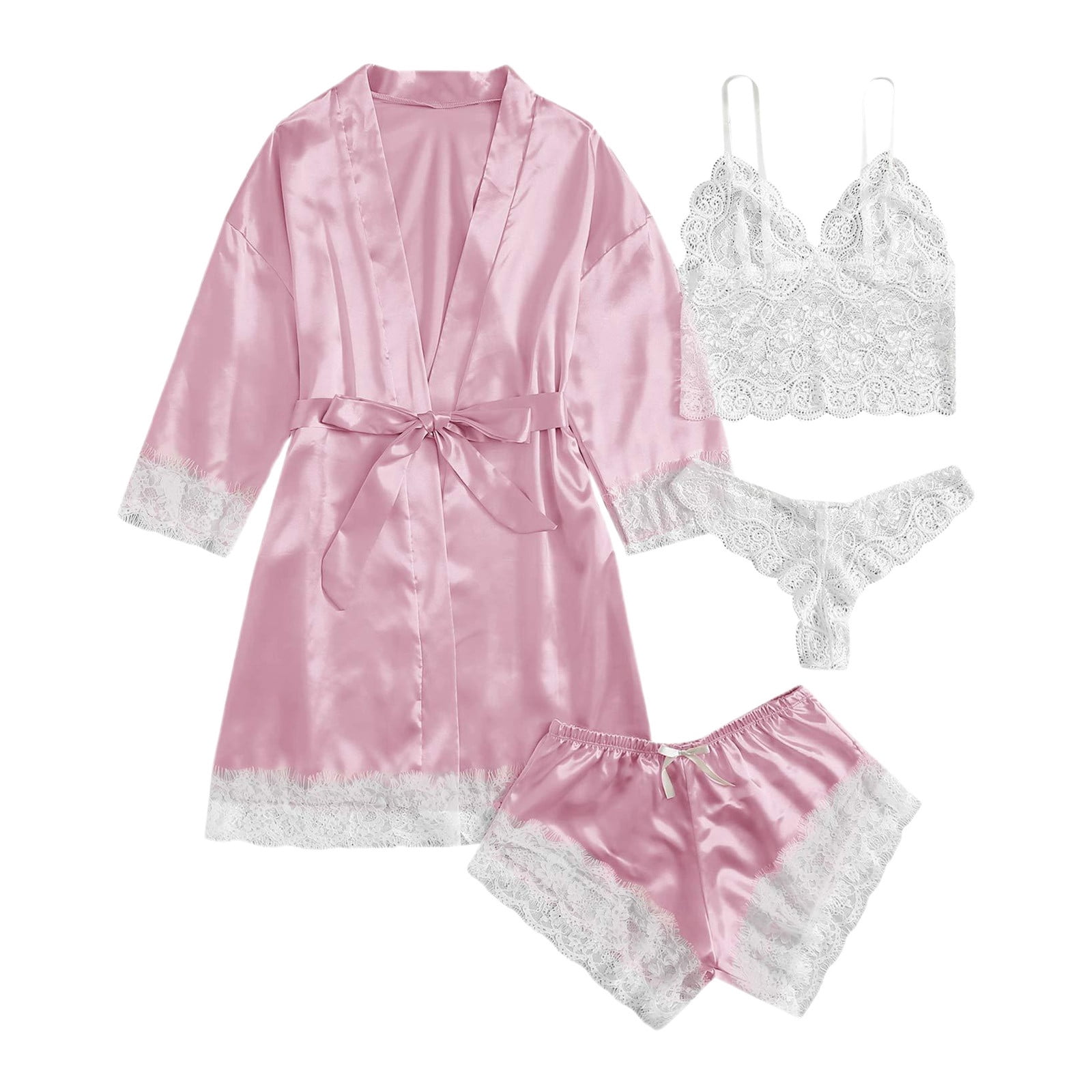 Celivon Silk Satin Robes For Women Spring Summer Long Pajamas Smooth 4 ...
