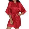Celivon Silk Satin Robes For Women Spring Summer Long Pajamas Smooth ...