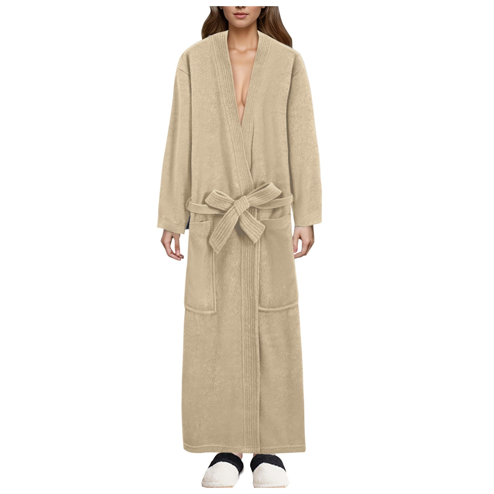 Celivon Terry Cloth Robes For Women Spring Autumn Long Pajamas Smooth ...