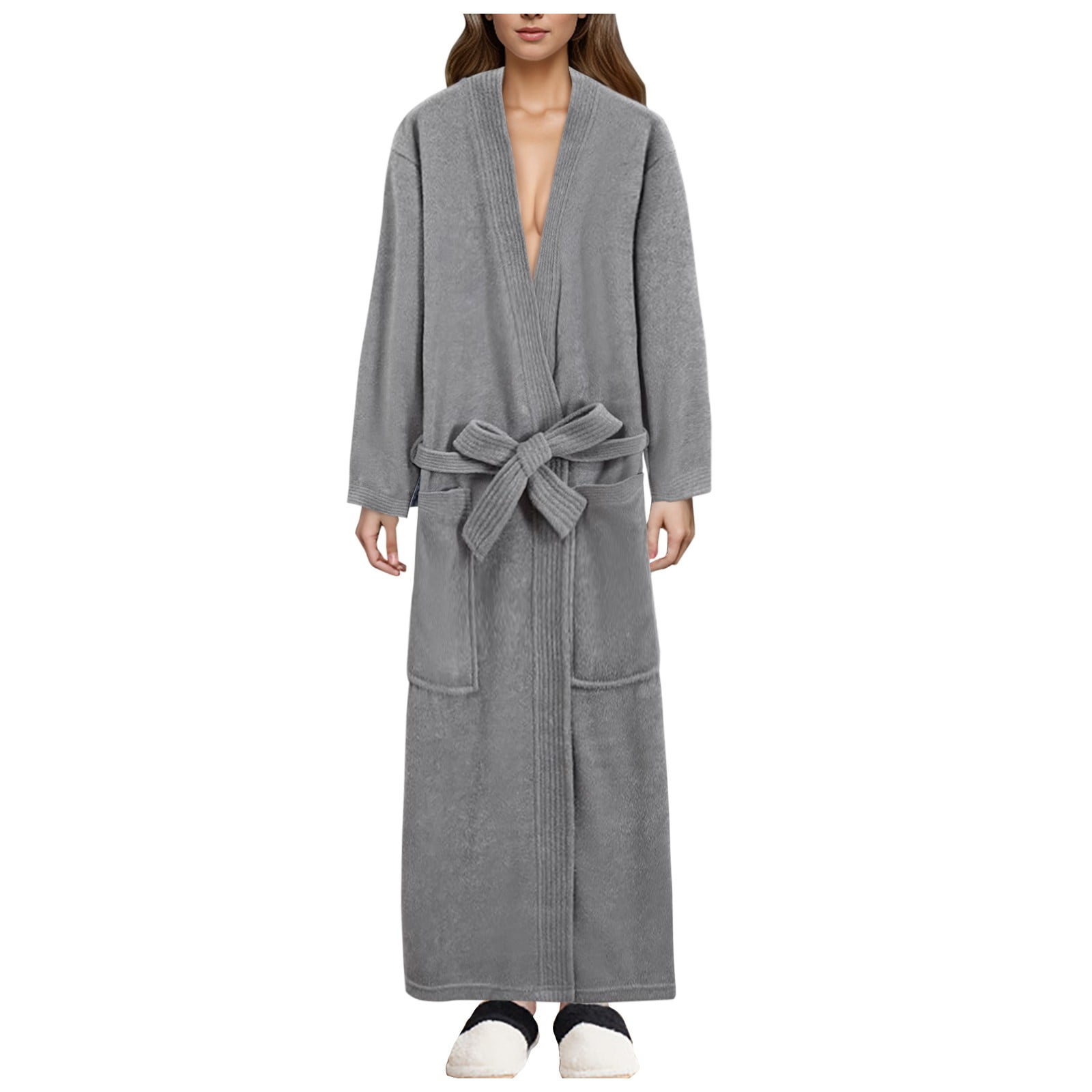 Celivon Terry Cloth Robes For Women Spring Autumn Long Pajamas Smooth ...
