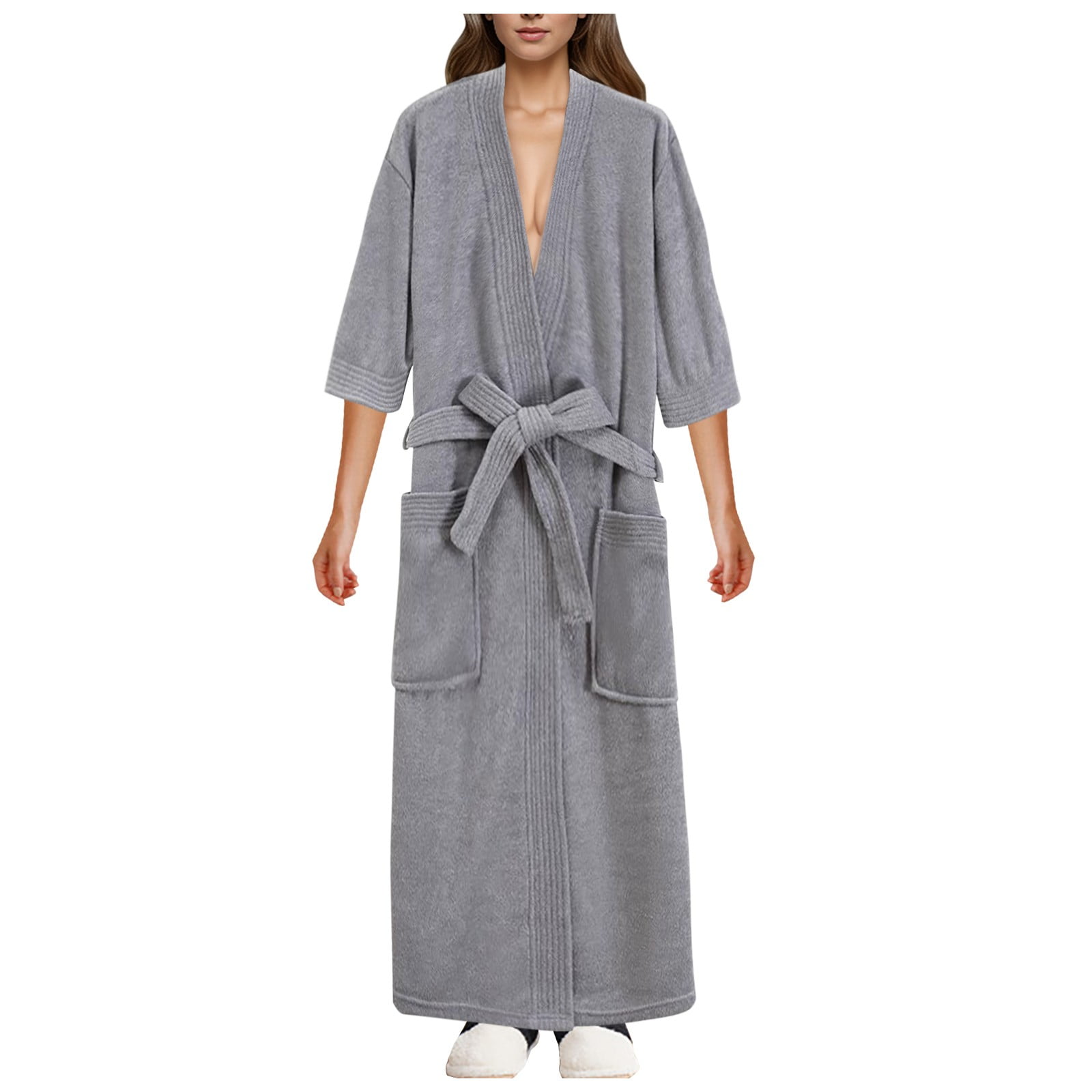 Celivon Terry Cloth Robes For Women Spring Autumn Long Pajamas Smooth ...