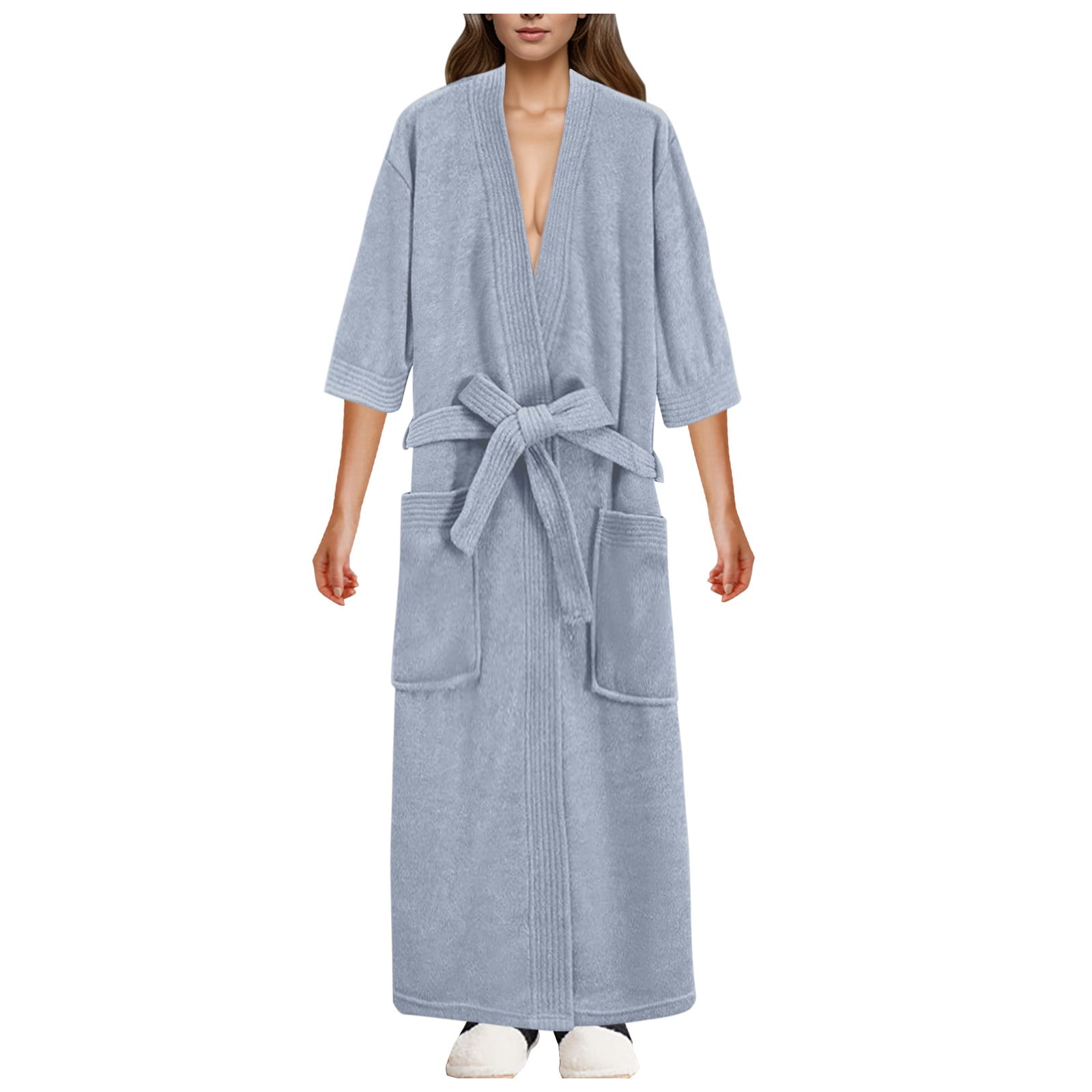 Celivon Terry Cloth Robes For Women Spring Autumn Long Pajamas Smooth ...