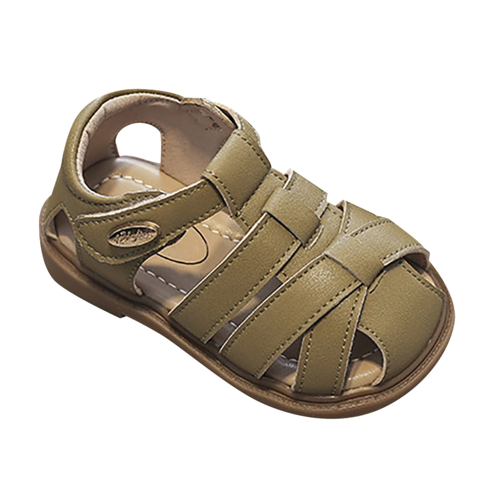 Celivon Toddler Baby Girls Leather Sandals Girl Wrapped Toe Soft Bottom ...