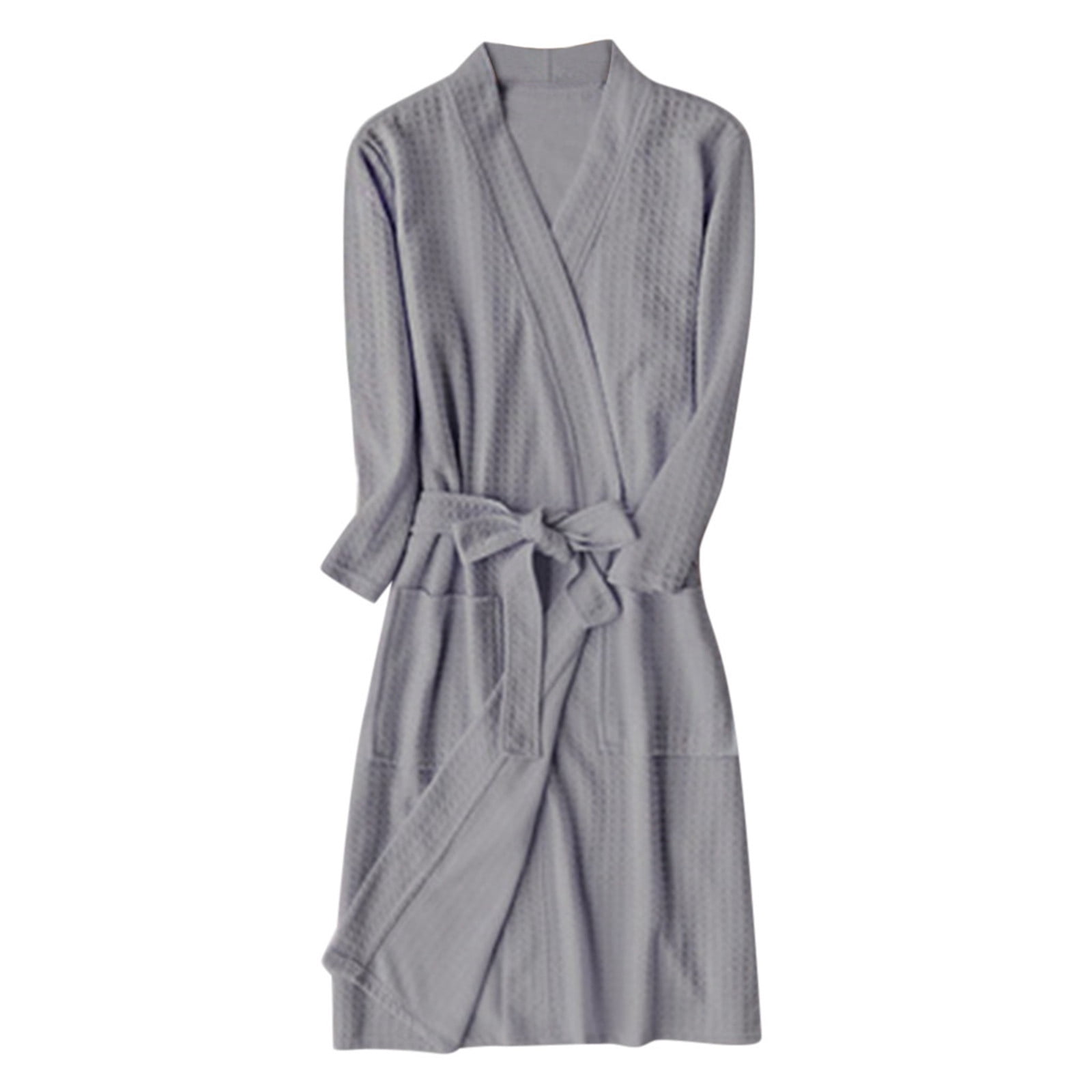 Celivon Waffle Robes For Women Spring Summer Long Pajamas Smooth Mens And Solid Color And Couple ...