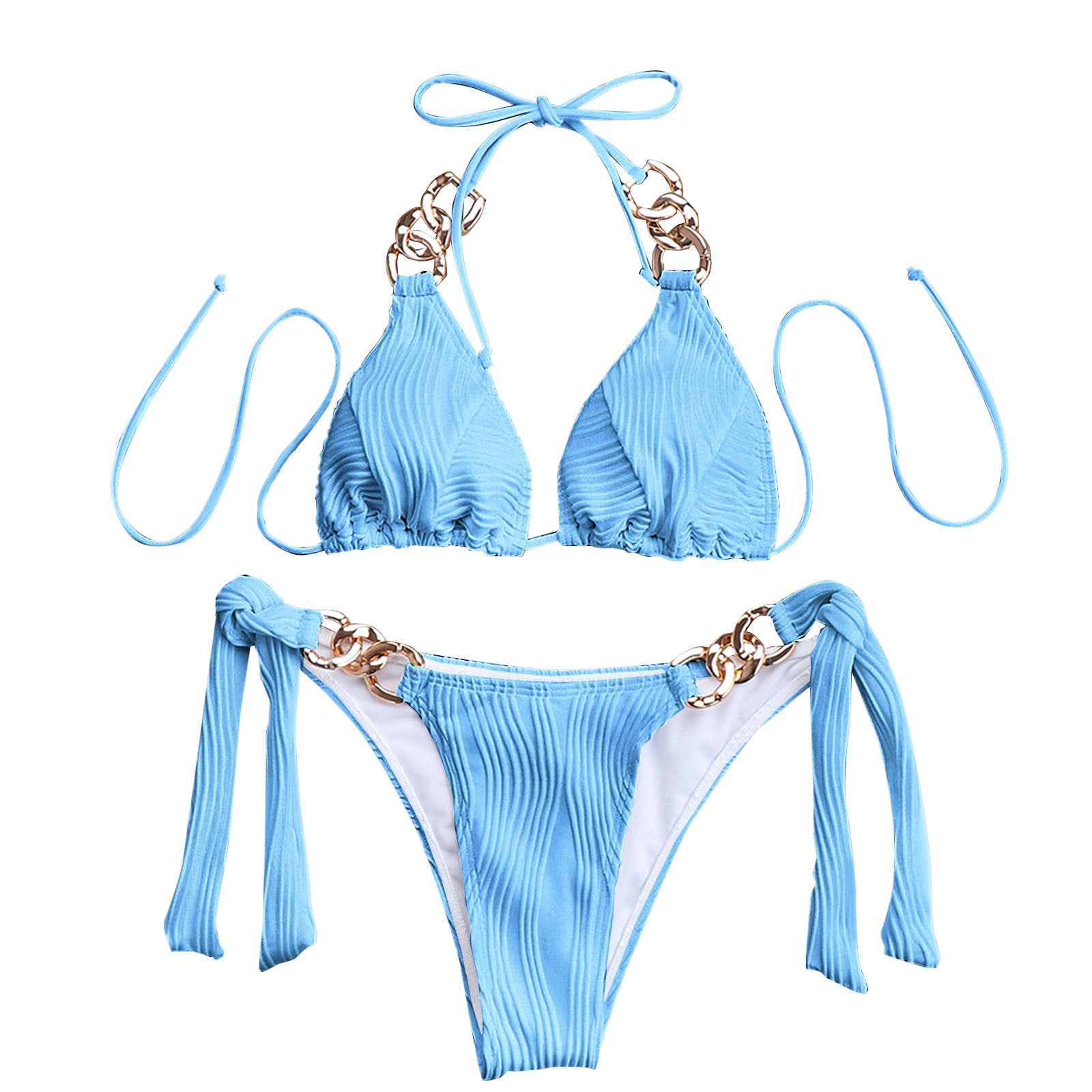 Celivon Womens Bikinis Swimsuit Adjustable Straps High Cut Two Piece ...