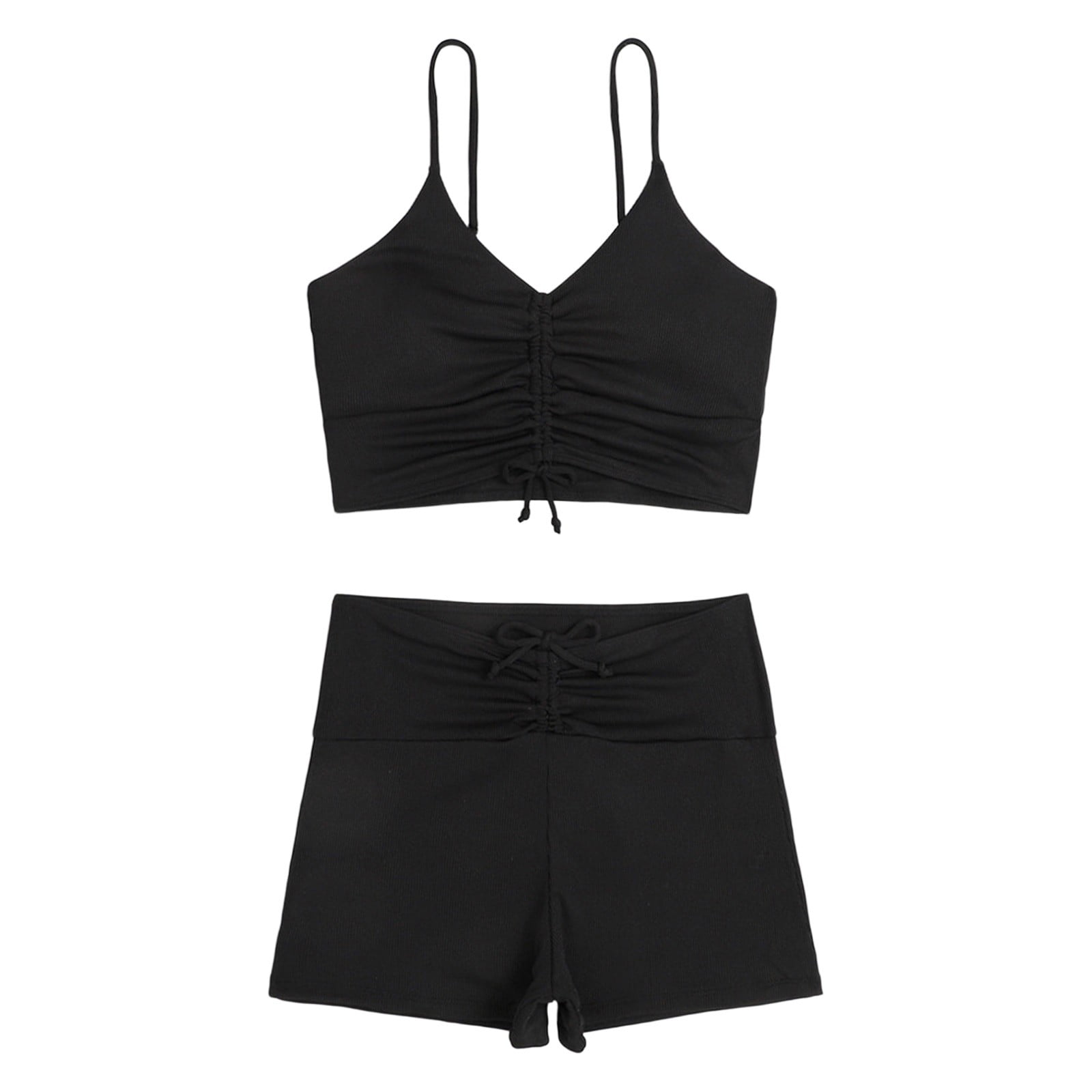 Celivon Womens Sexy Solid Color Stripe Swimwear Flat Angle Full ...