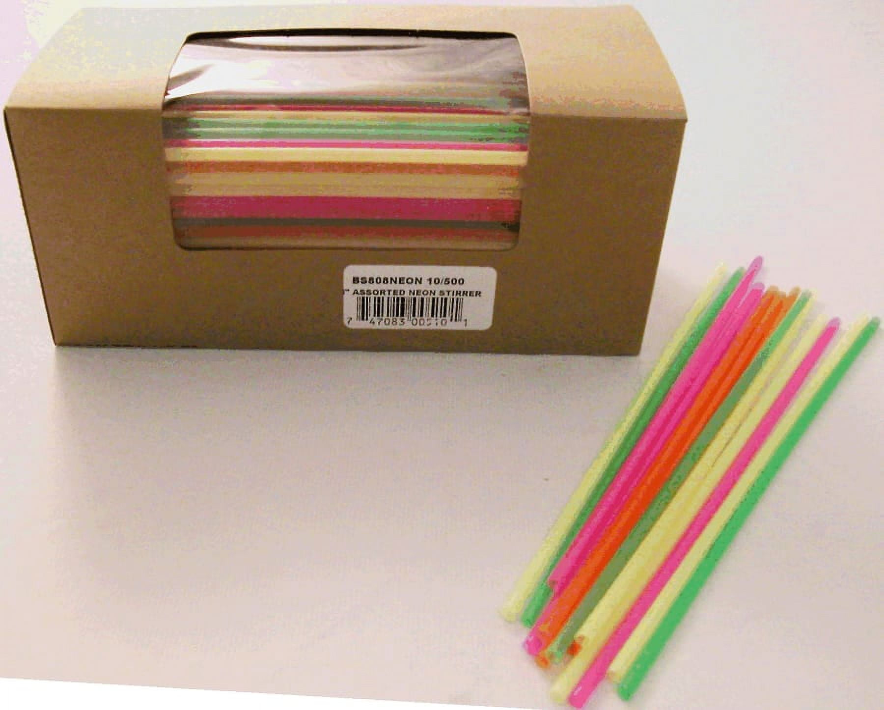 Cell-O-Core BS808NEON BAR-PAK Assorted Colors Stir Straws - 5000 / CS ...