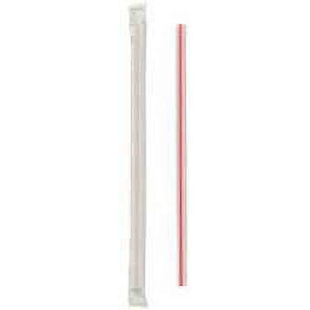 Cell O Core Tall White Red Stripe Wrapped Jumbo Straw, 10.25 inch ...