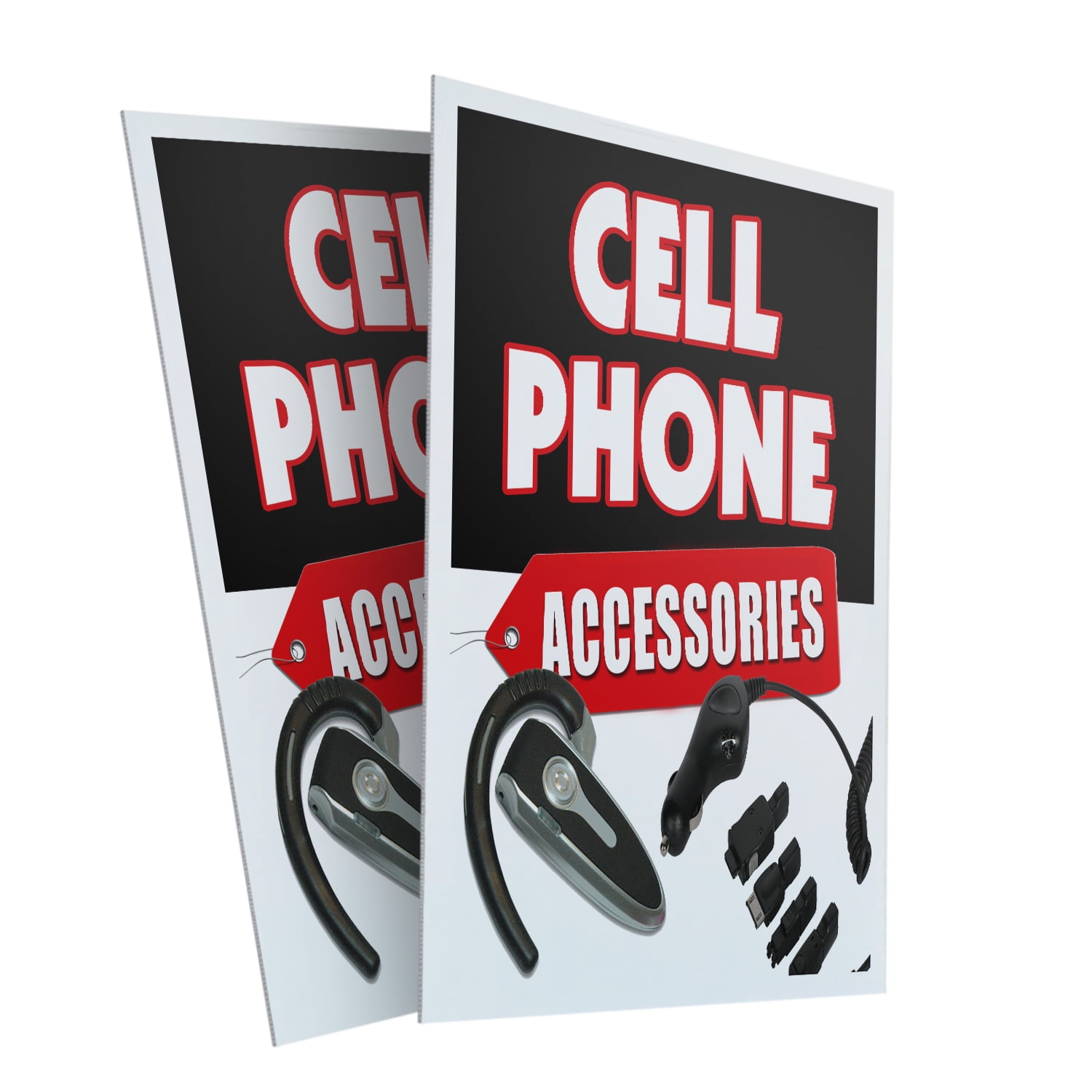 Cell Phone Accessories (2-PACK) 24" x 36" Plastic Signs | Sign Insert ...