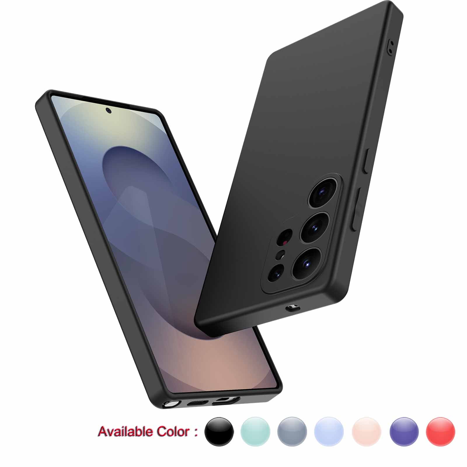 Cell Phone Basic Cases for Galaxy S25 5G, Liquid Silicone Gel Rubber ...