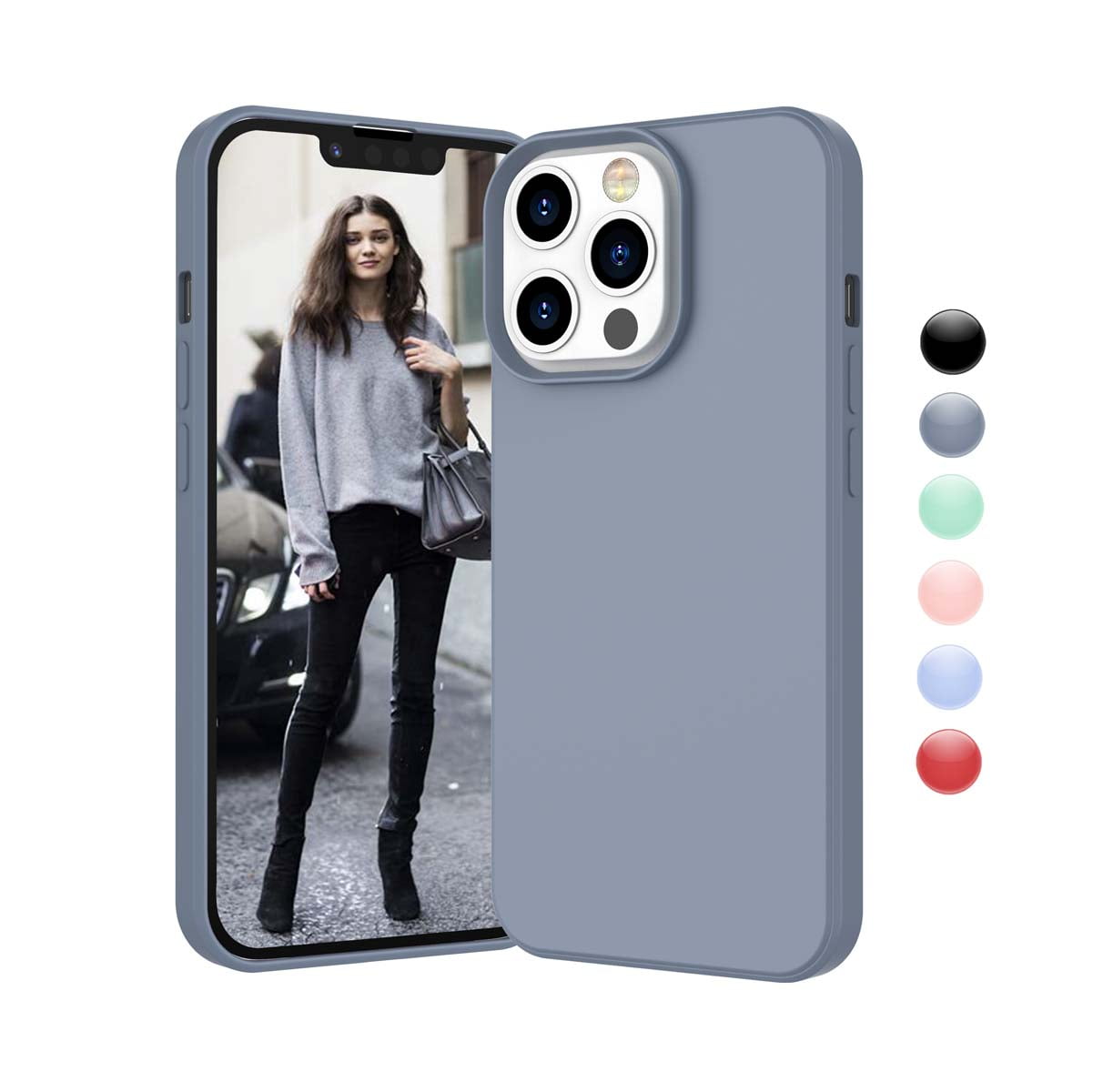 Cell Phone Cases for 6.1" iPhone 13, Njjex Liquid Silicone Gel Rubber ...