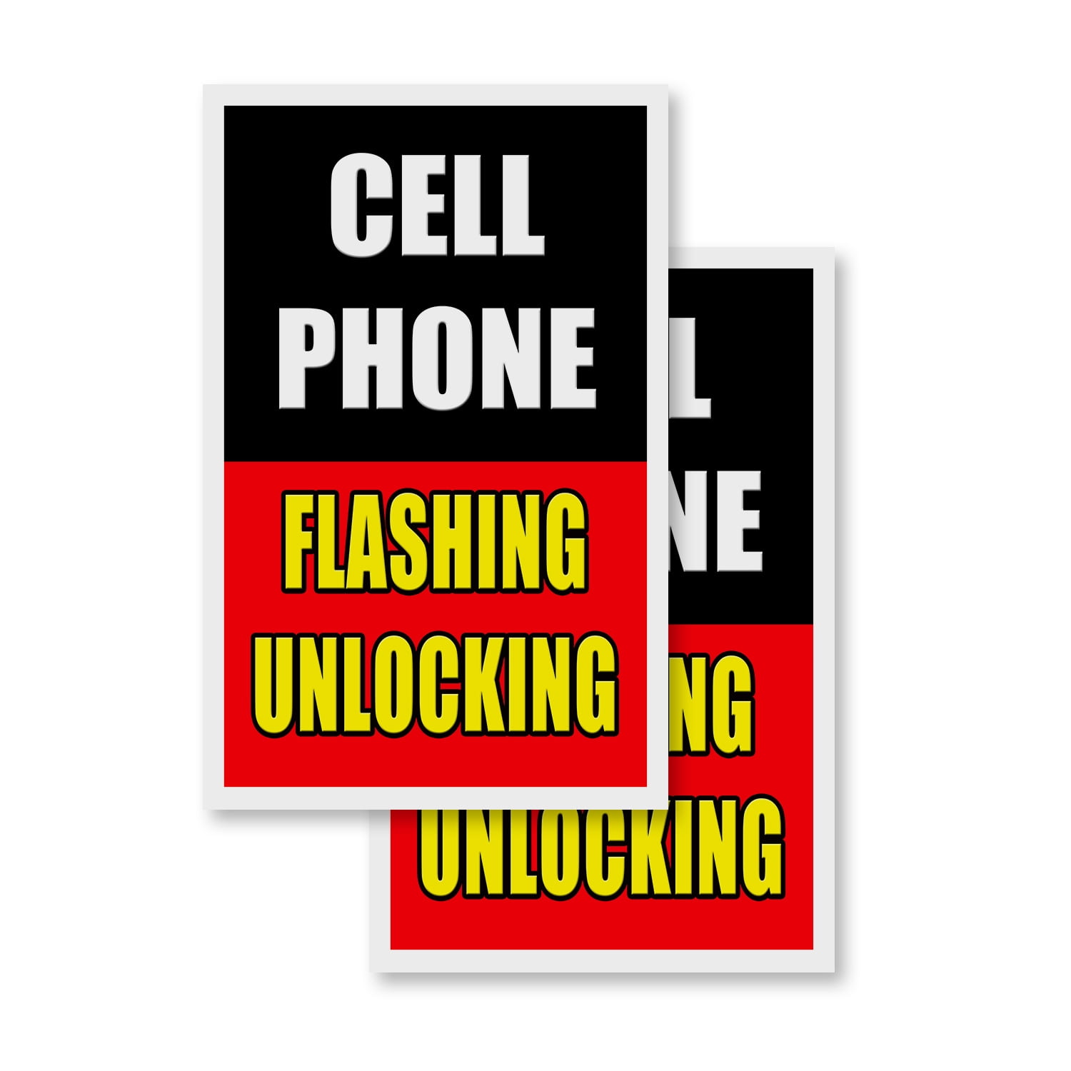 Cell Phone Flashing Unlocking (2-PACK) 24" x 36" Vinyl Decals | Sign ...
