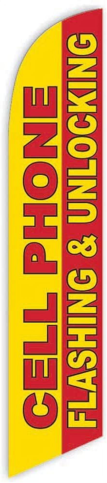Cell Phone Flashing & Unlocking Yellow/Red Advertising Feather Flag ...