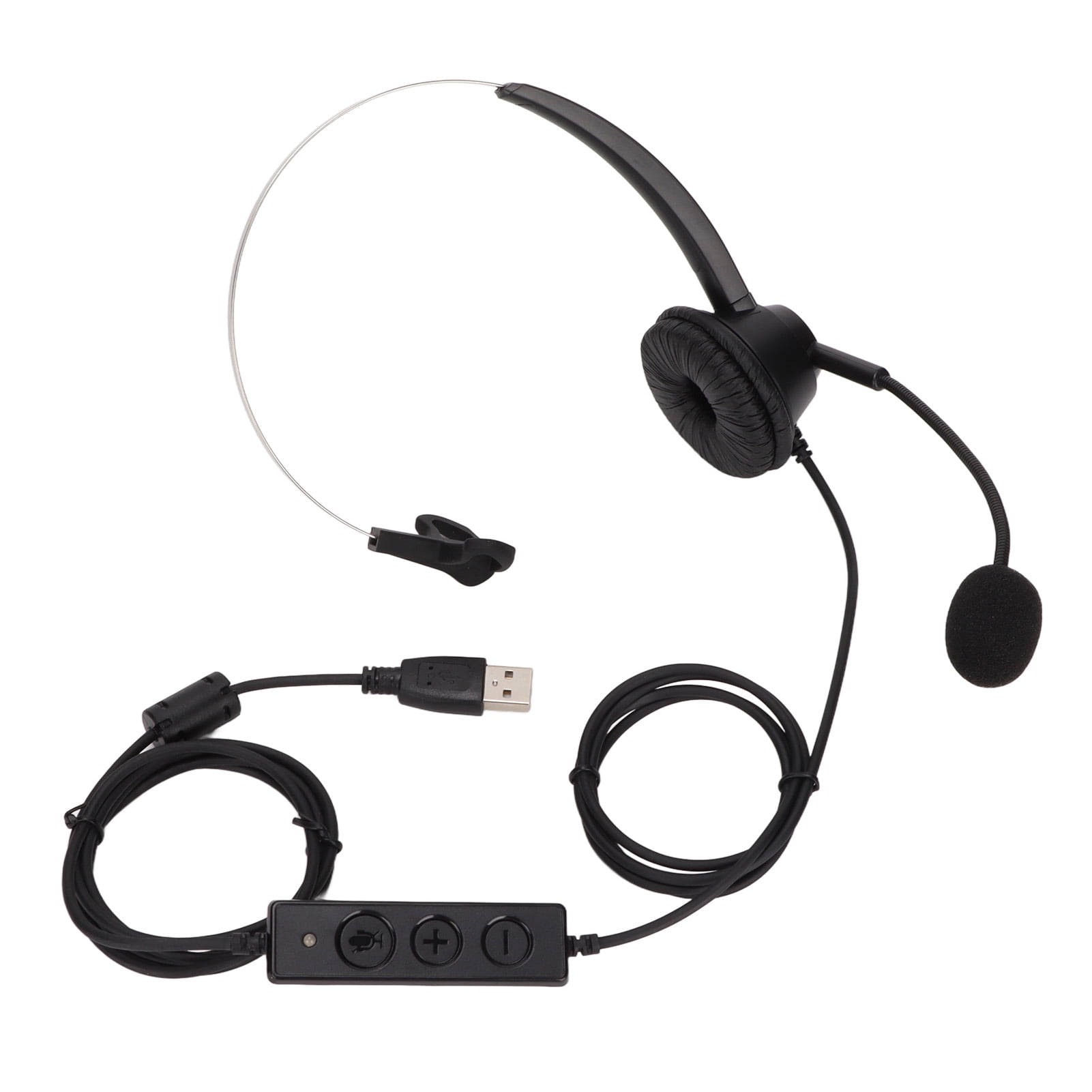Cell Phone Headset Single Sided Noise Reduction Adjustable Volume USB ...