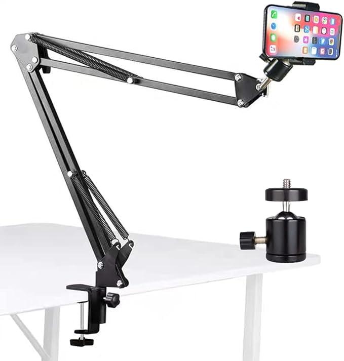 Cell Phone Holder,Overhead Video Phone Mount,Articulating Arm Webcam ...