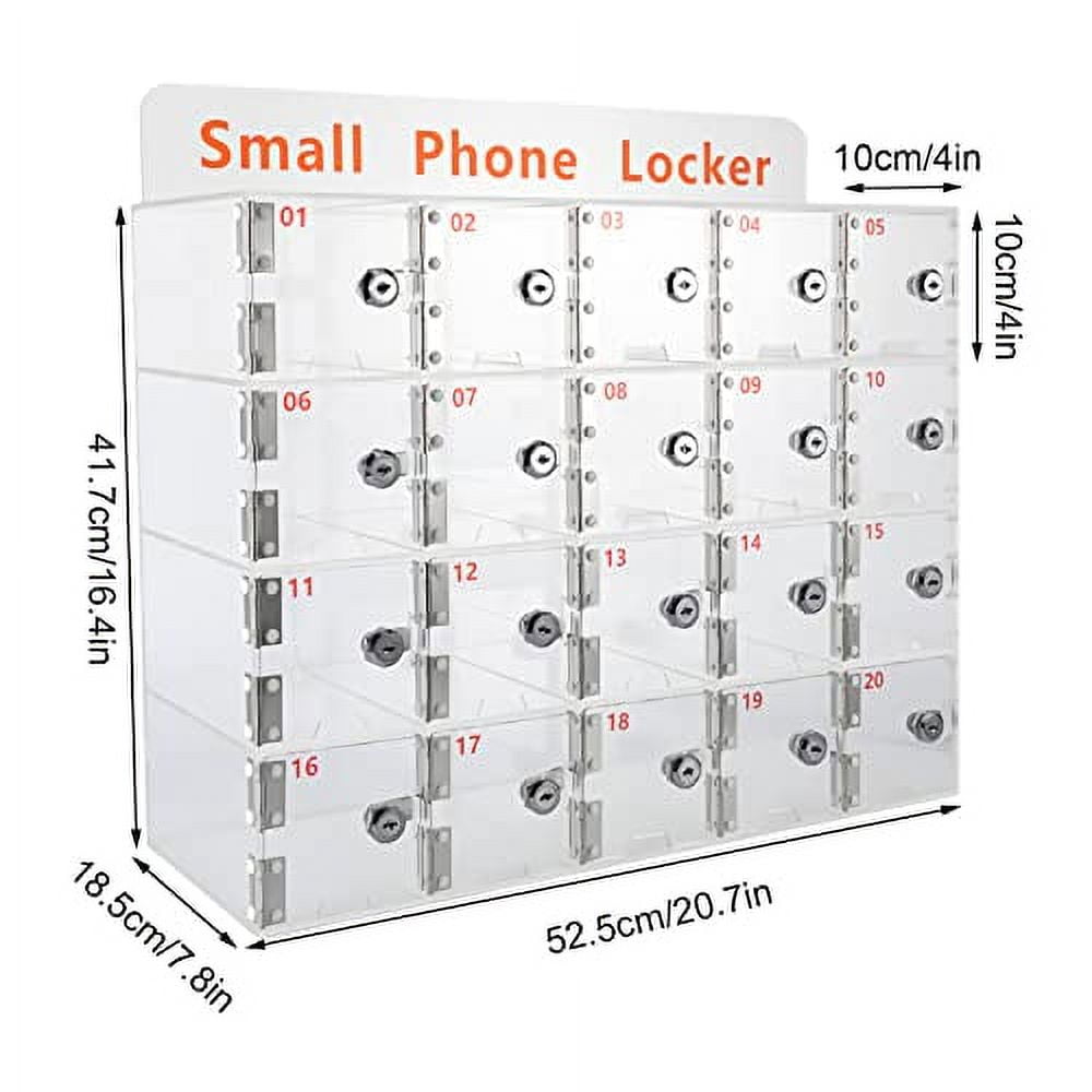 Cell Phone Lock Box 20 Slots Acrylic Cell Phone Storage Locker with ...