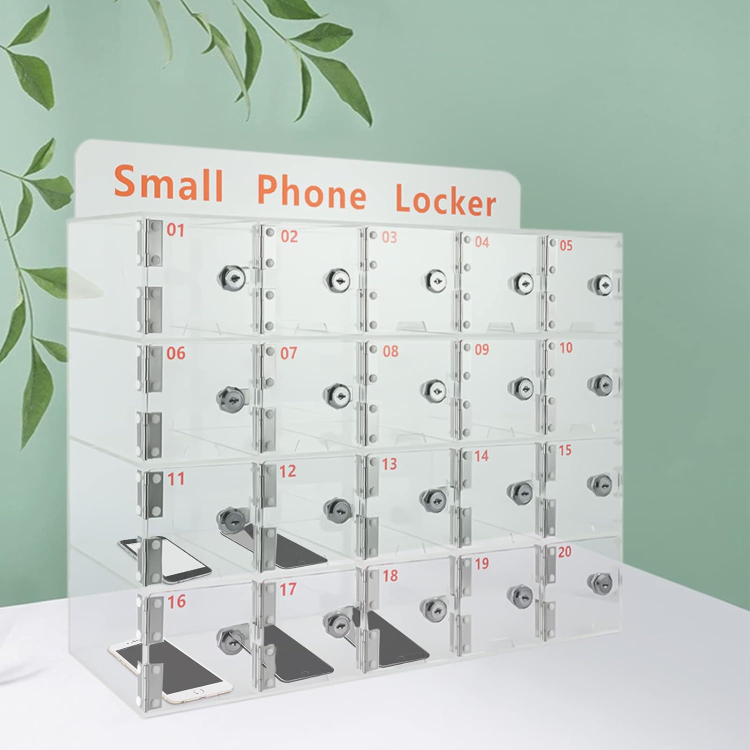 Cell Phone Lock Box 20 Slots Acrylic Cell Phone Storage Locker with ...
