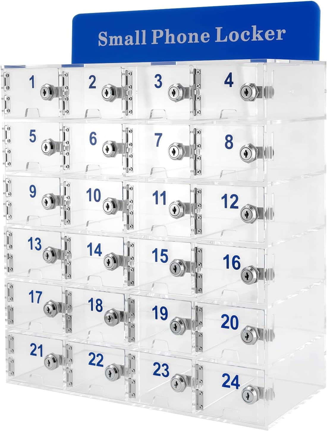 Cell Phone Locker 24 Slots Acrylic Cell Phone Storage Cabinet, Cell ...