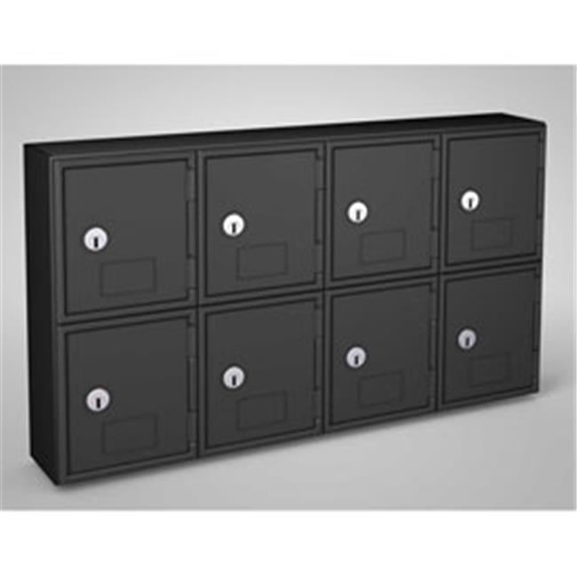 Cell Phone Locker 8 Door with Key Lock Black - 22 x 4 x 12.5 in ...