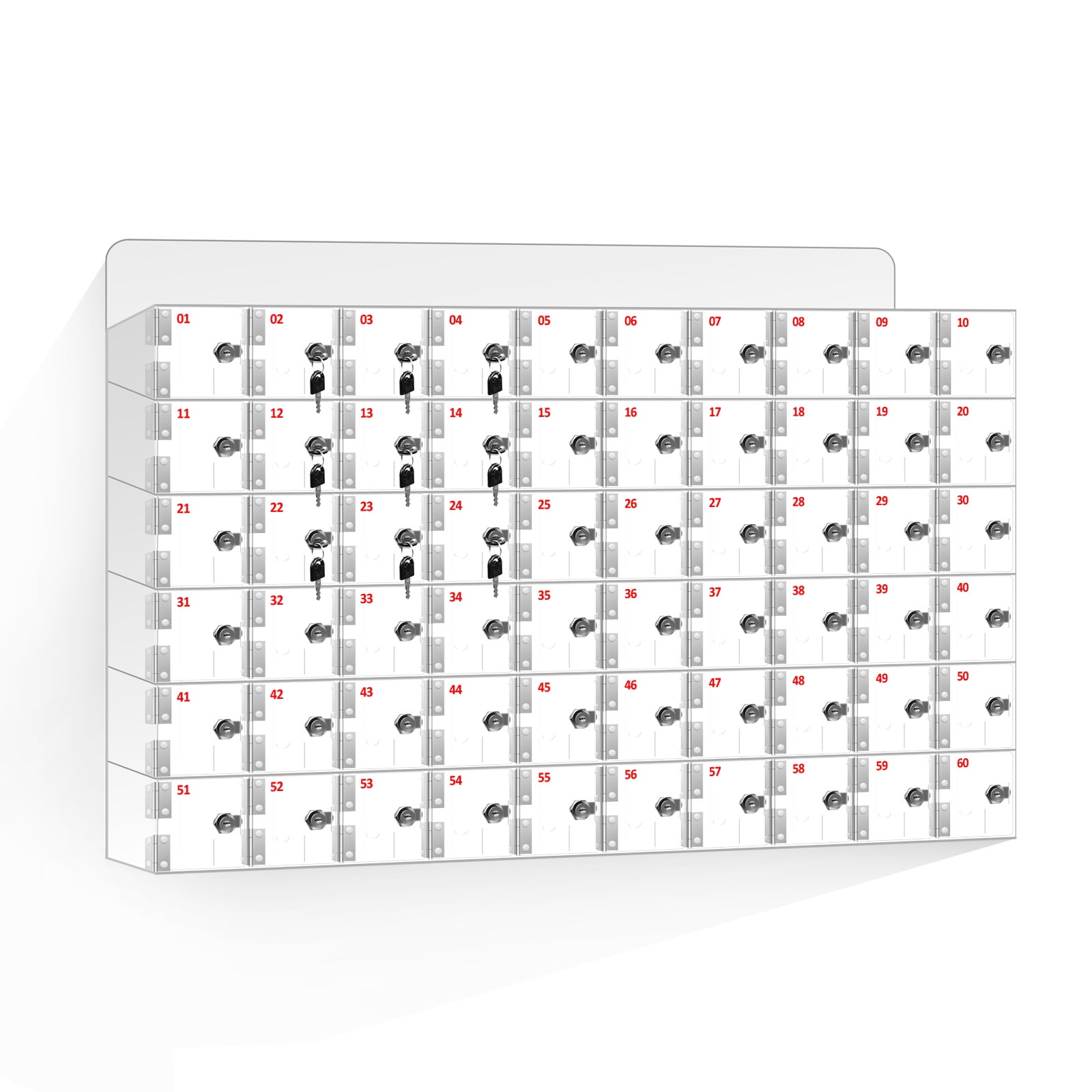 COOLMOVE Transparent Acrylic Cell Phone Locker Box, 60 Slots Storage ...