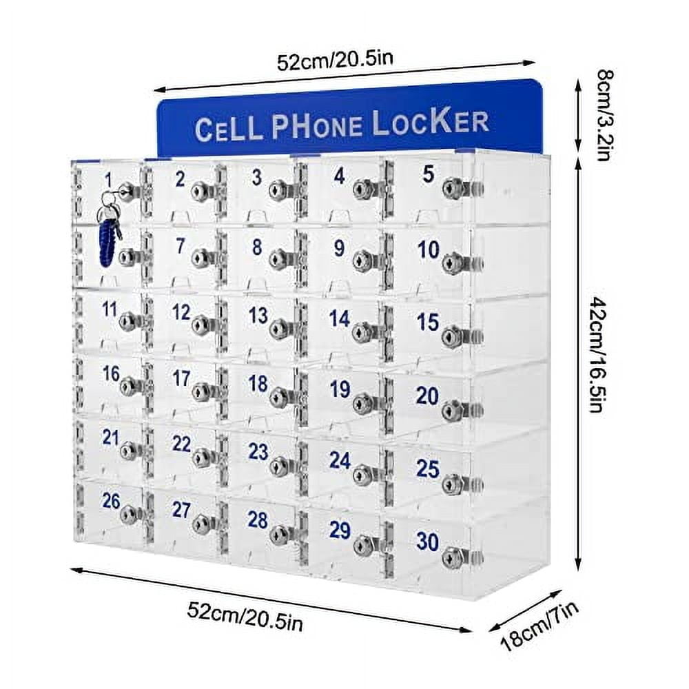 Cell Phone Locker Box,with Storage Locker Wall-Mounted Acrylic Cell ...