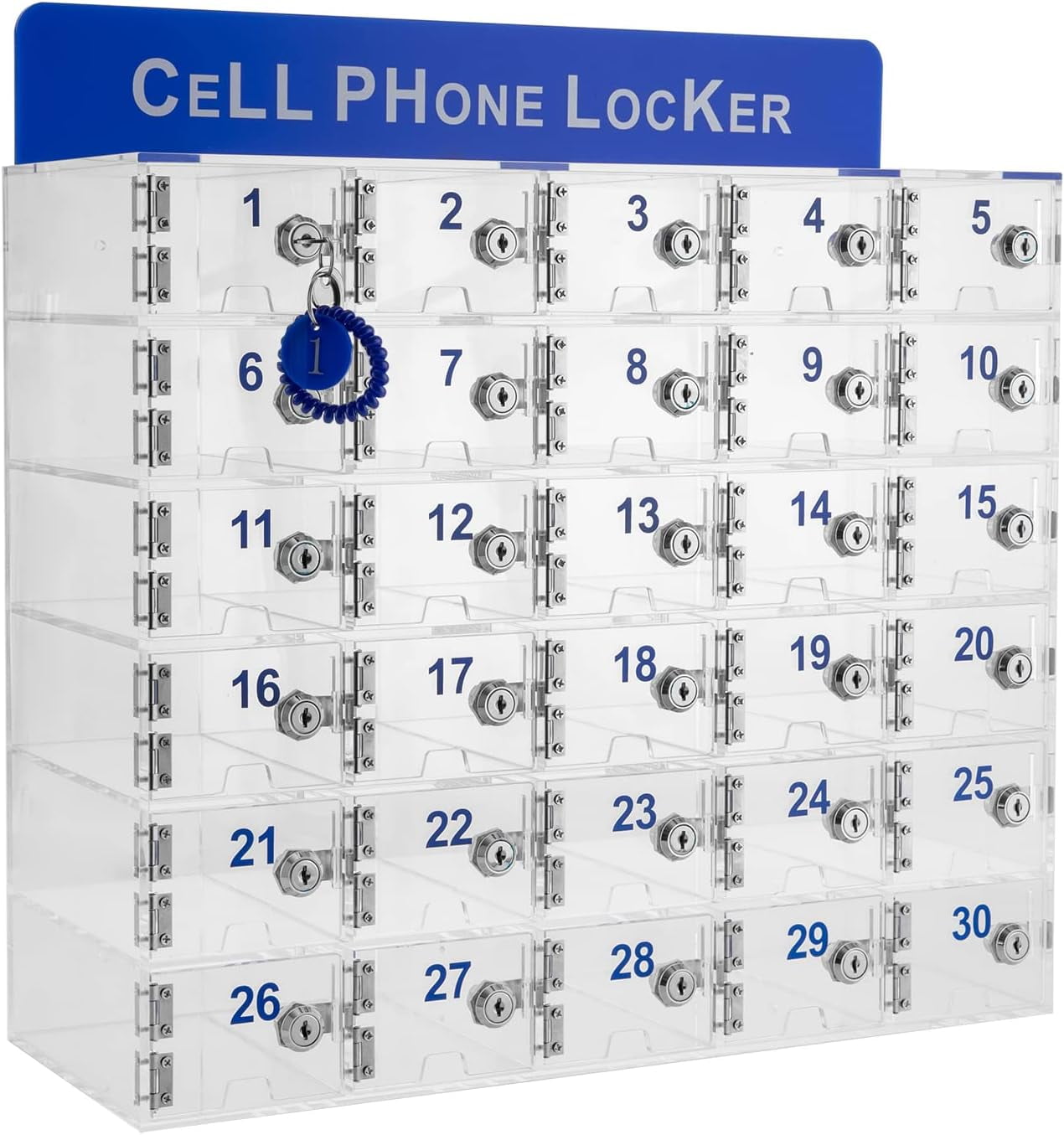 Cell Phone Locker Box,with Storage Locker Wall-Mounted Acrylic Cell ...