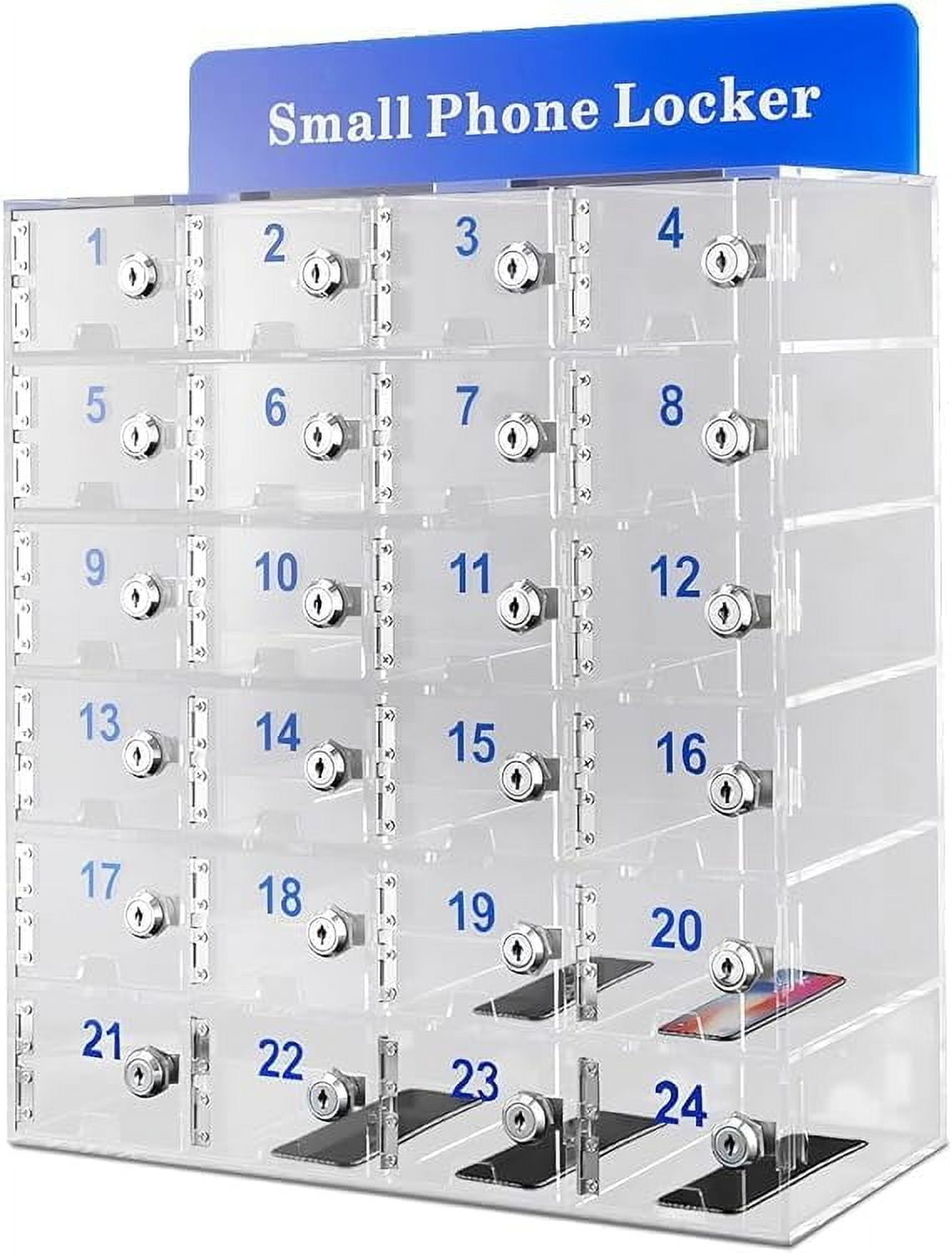 Cell Phone Locker with Charging Slot,Wall-Mounted Acrylic Cell Phones ...