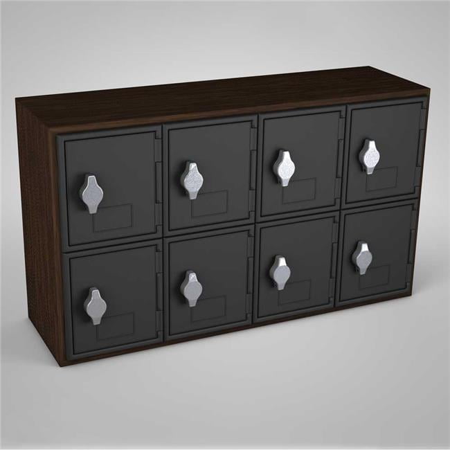 Cell Phone Lockers, Walnut, Black Door - 8 Door - Hasp Lock - Walmart.com