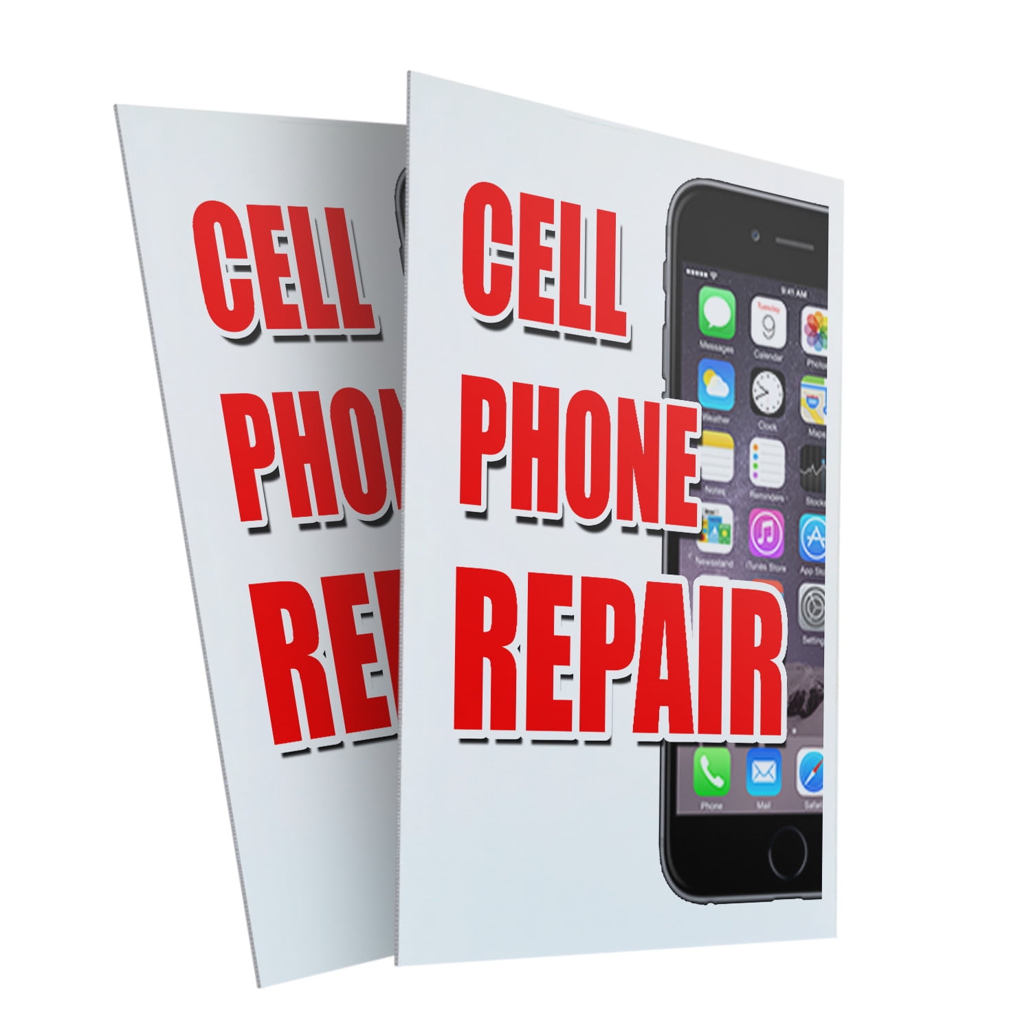 Cell Phone Repair (2-PACK) 24" x 36" Plastic Signs | Sign Insert 4mm ...