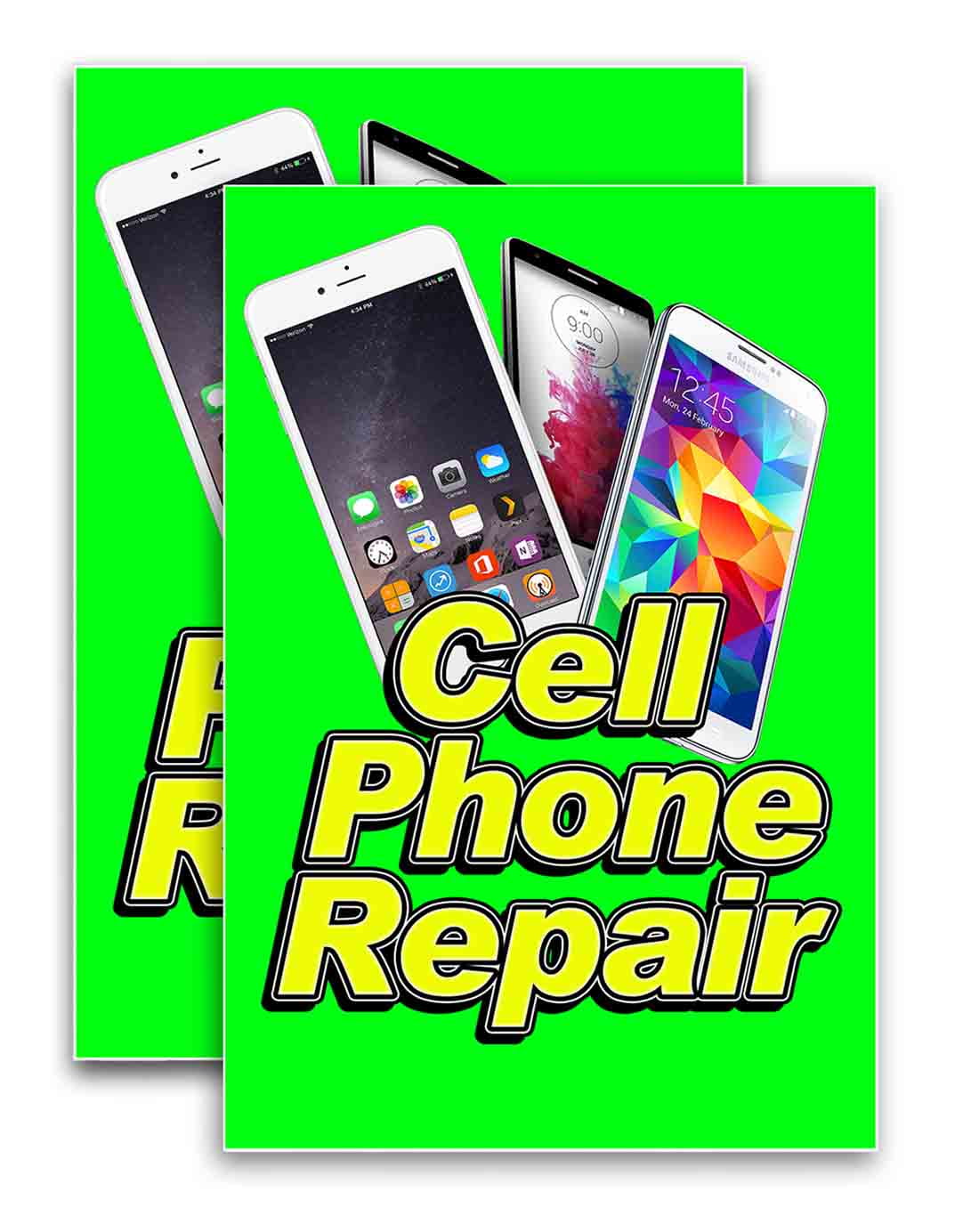 Cell Phone Repair (24" X 36") Vinyl Decal Only (Pack of 2) |Sign ...