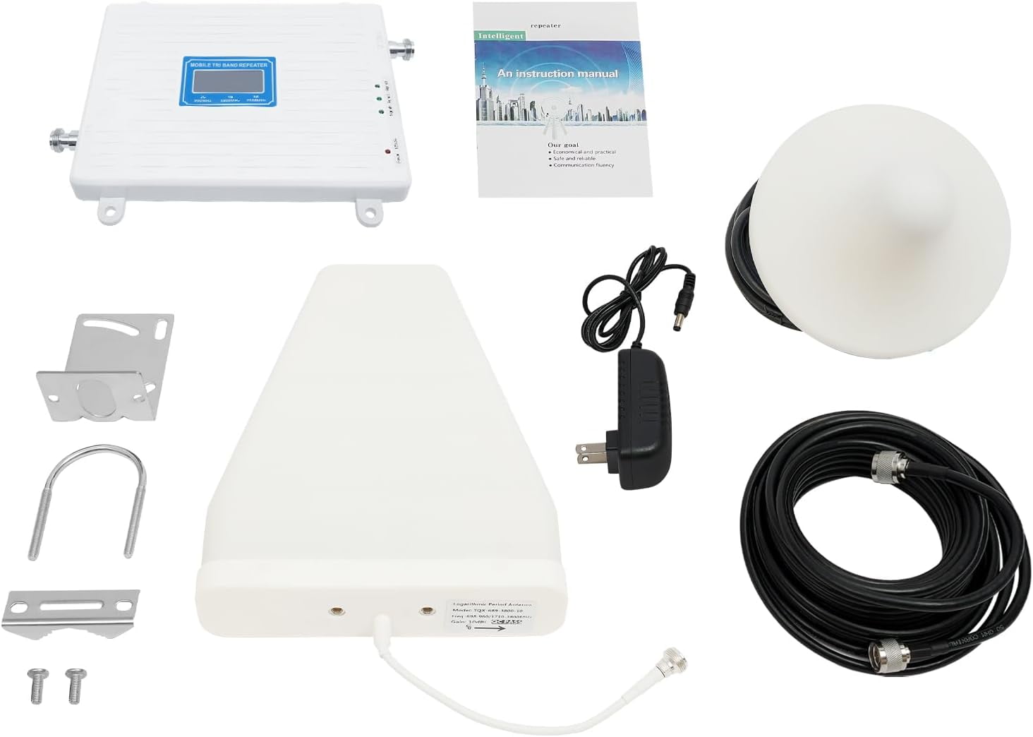 Cell Phone Signal Booster, 900/1800/2100 GSM DCS 2G/3G/4G Tri- Band Amplifier Cell Signal ...