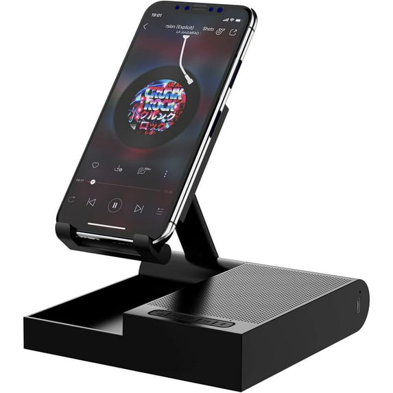 Cell Phone Stand with Bluetooth Speaker, 15W Wireless Charger and Anti ...