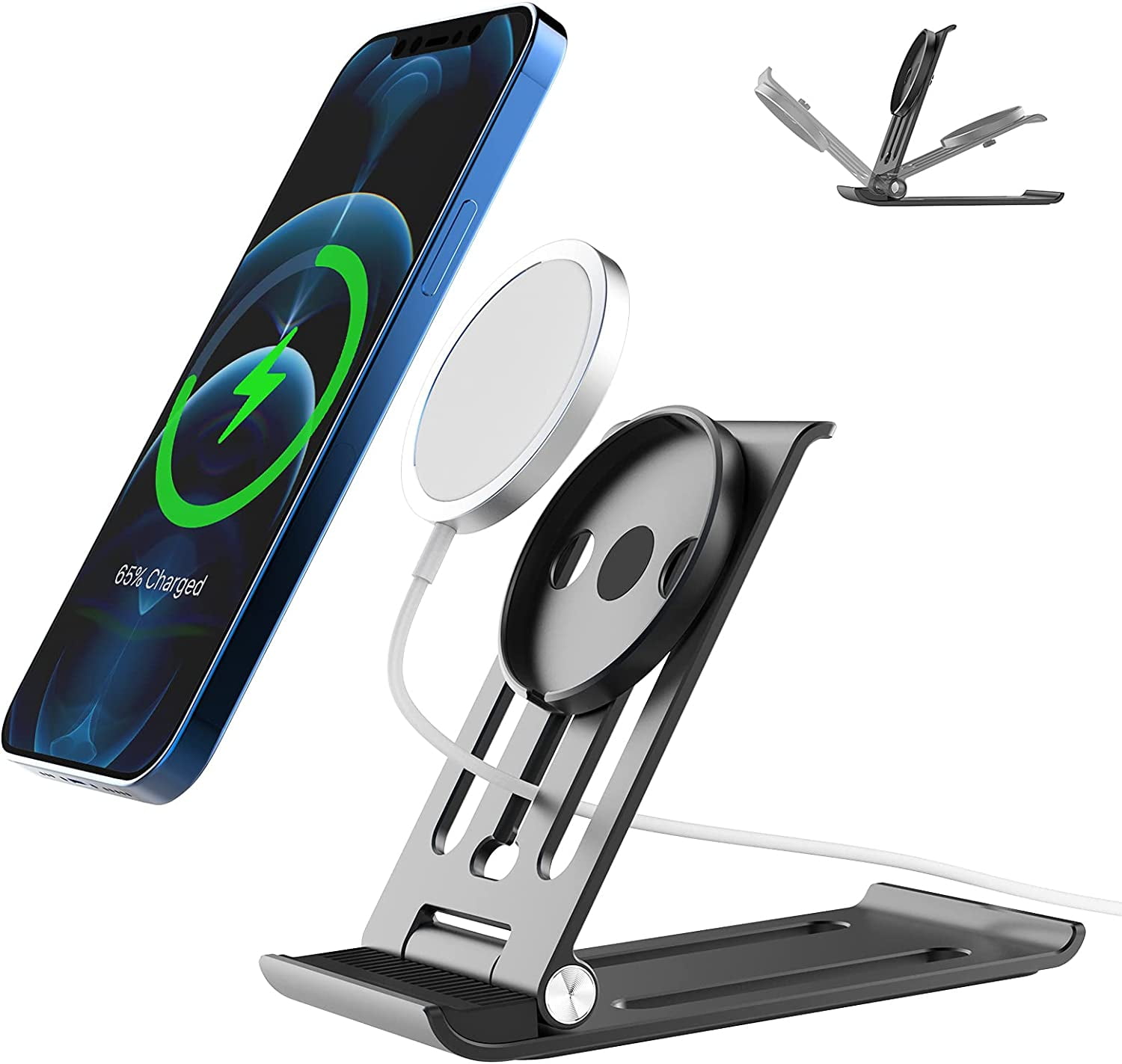 Cell Phone Stand for MagSafe Charger, Adjustable Desk Holder for ...