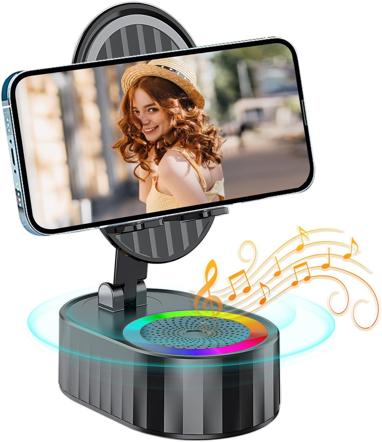 Cell Phone Stand with Wireless Bluetooth Speaker,Induction Speaker HD ...