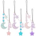 Cell Phone Strap Charm Moon & Star & Bear Plastic Charm Hanging ...