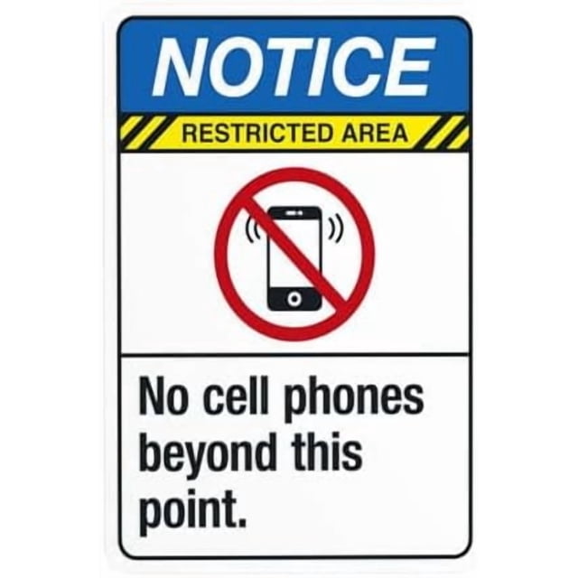 No Cell Phones Beyond This Point Warning,Prohibition Security Metal ...