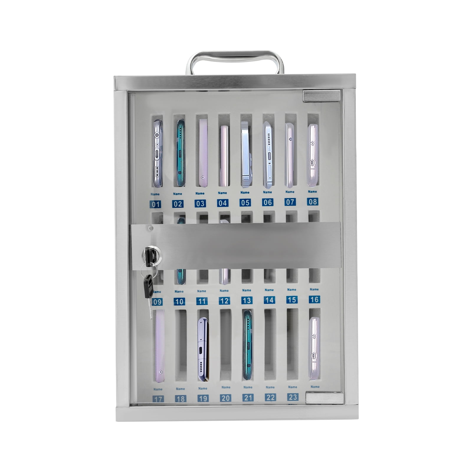 Cell Phones Storage Cabinet Clear Pocket Chart Storage Locker Box 24 ...
