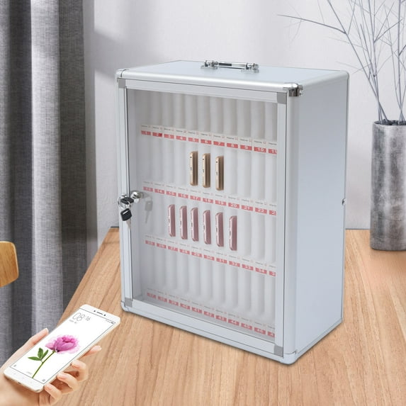 Cell Phones Storage Cabinet WallMounted Pocket Chart Storage Locker Box ...