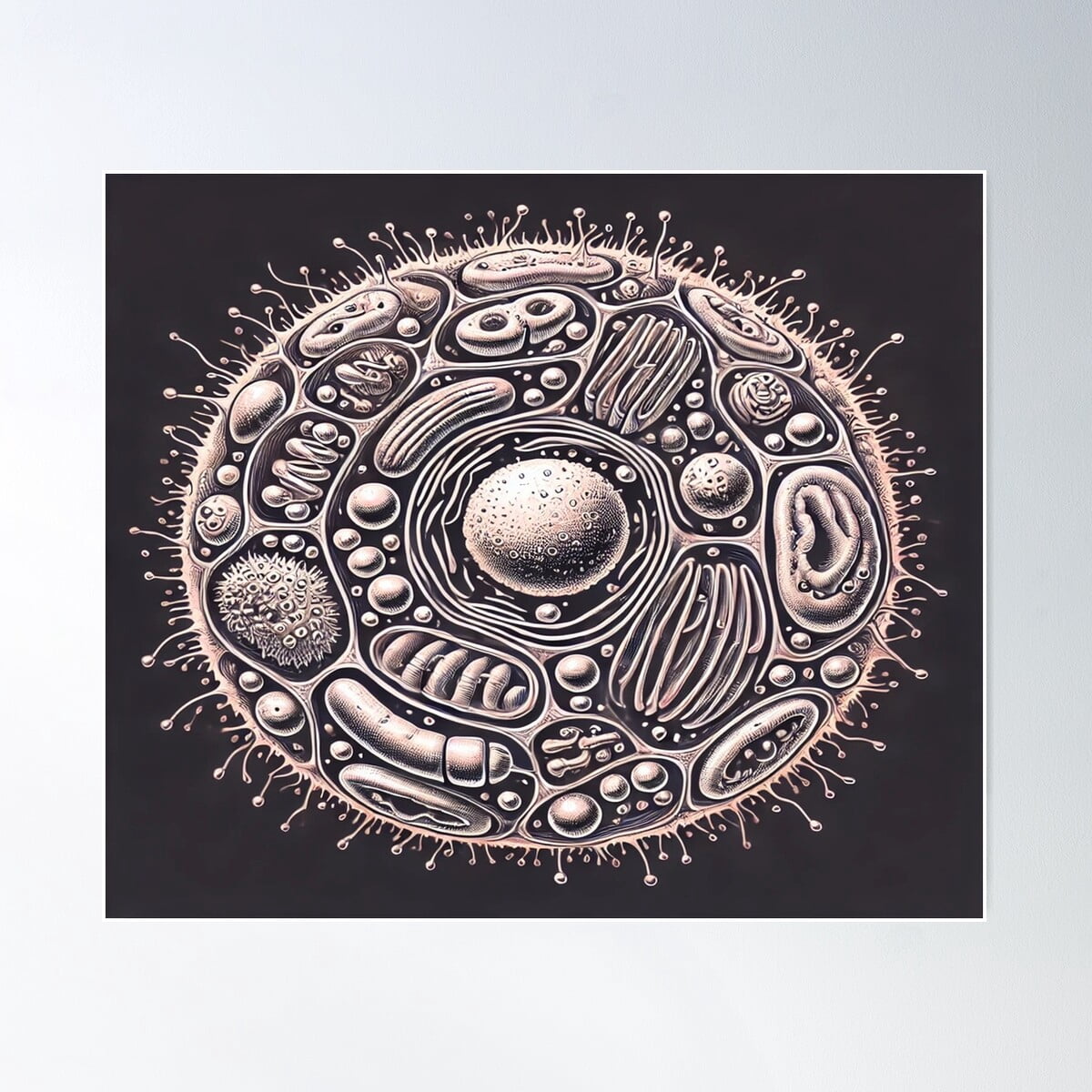 Cell Structure Poster Wall Art, Modern Wall Decor For Living Room ...