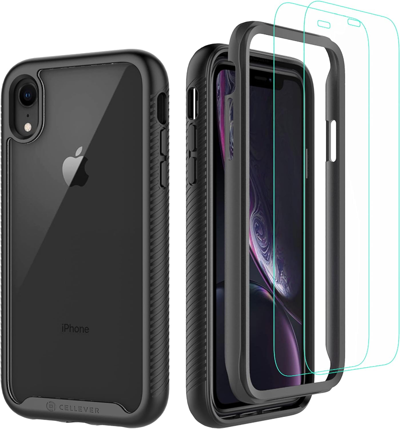 CellEver Clear Full Body Case for iPhone XR, Heavy Duty Protection TPU ...