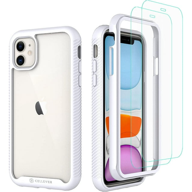 CellEver iPhone 11 Clear Case, Anti-Slip TPU Bumper, 2 Tempered Glass ...
